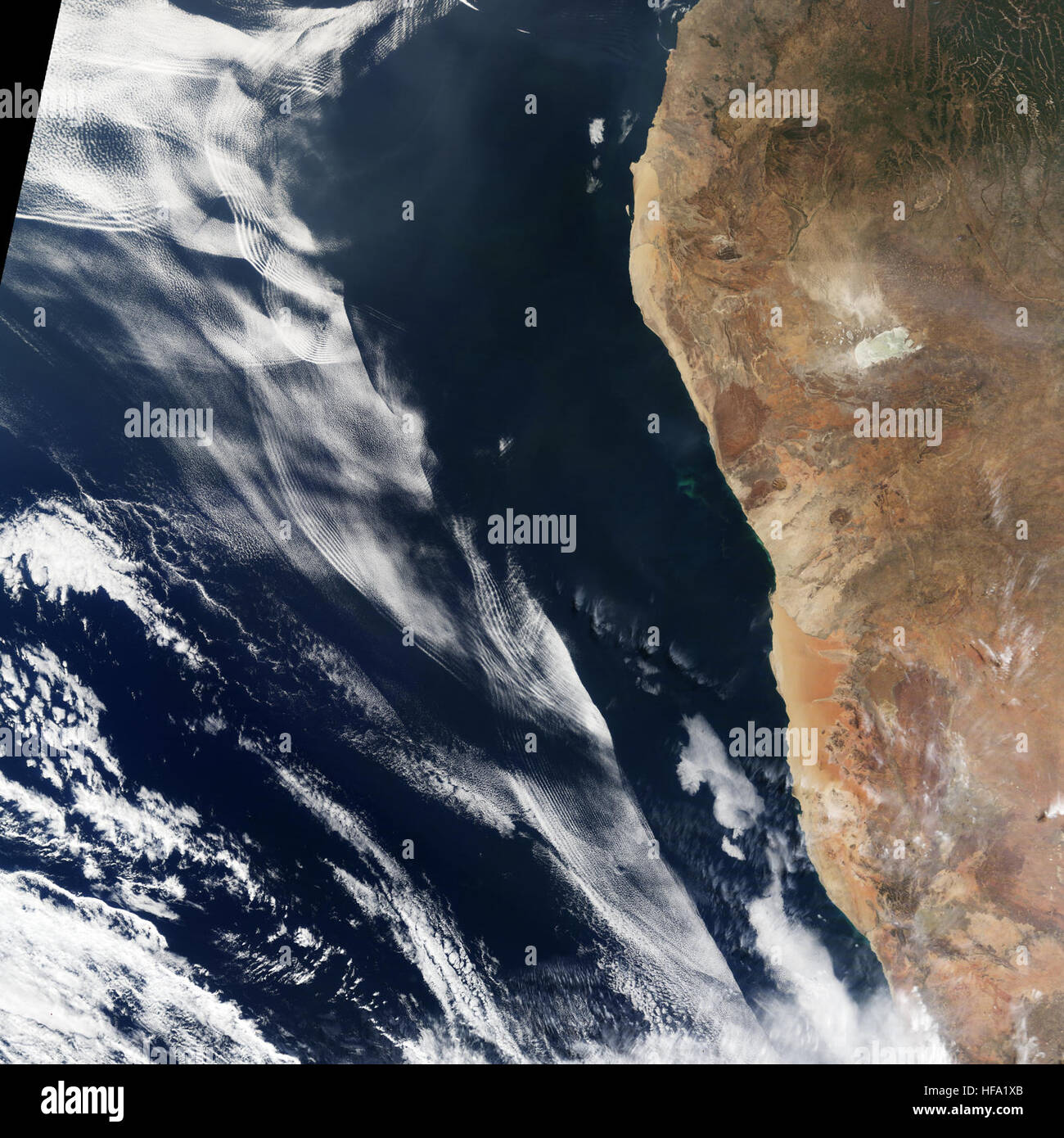 This image captures atmospheric waves over the skies off Africa ...