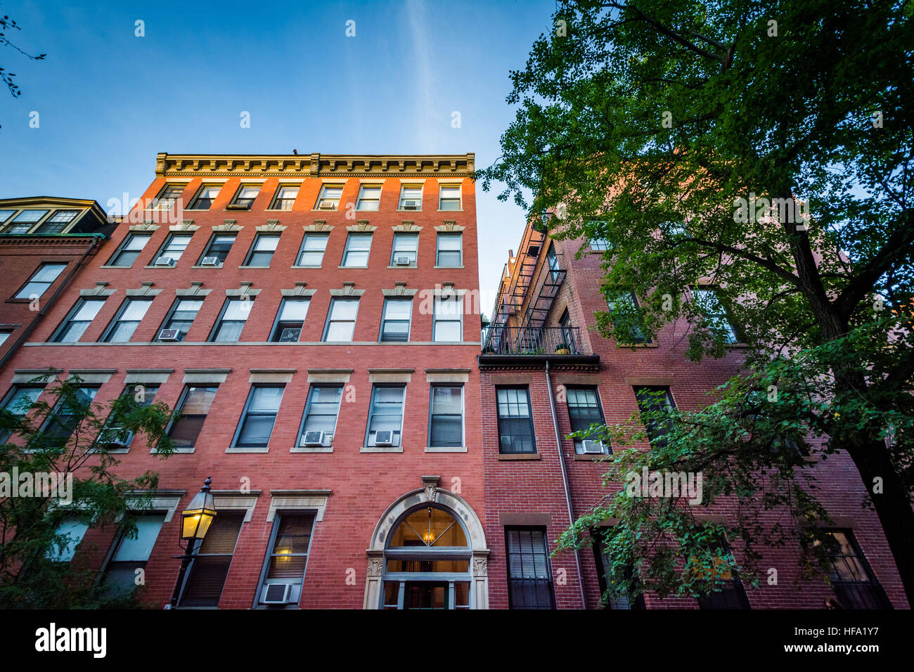 Historic brick buildings in Beacon Hill, Boston, Massachusetts Stock ...