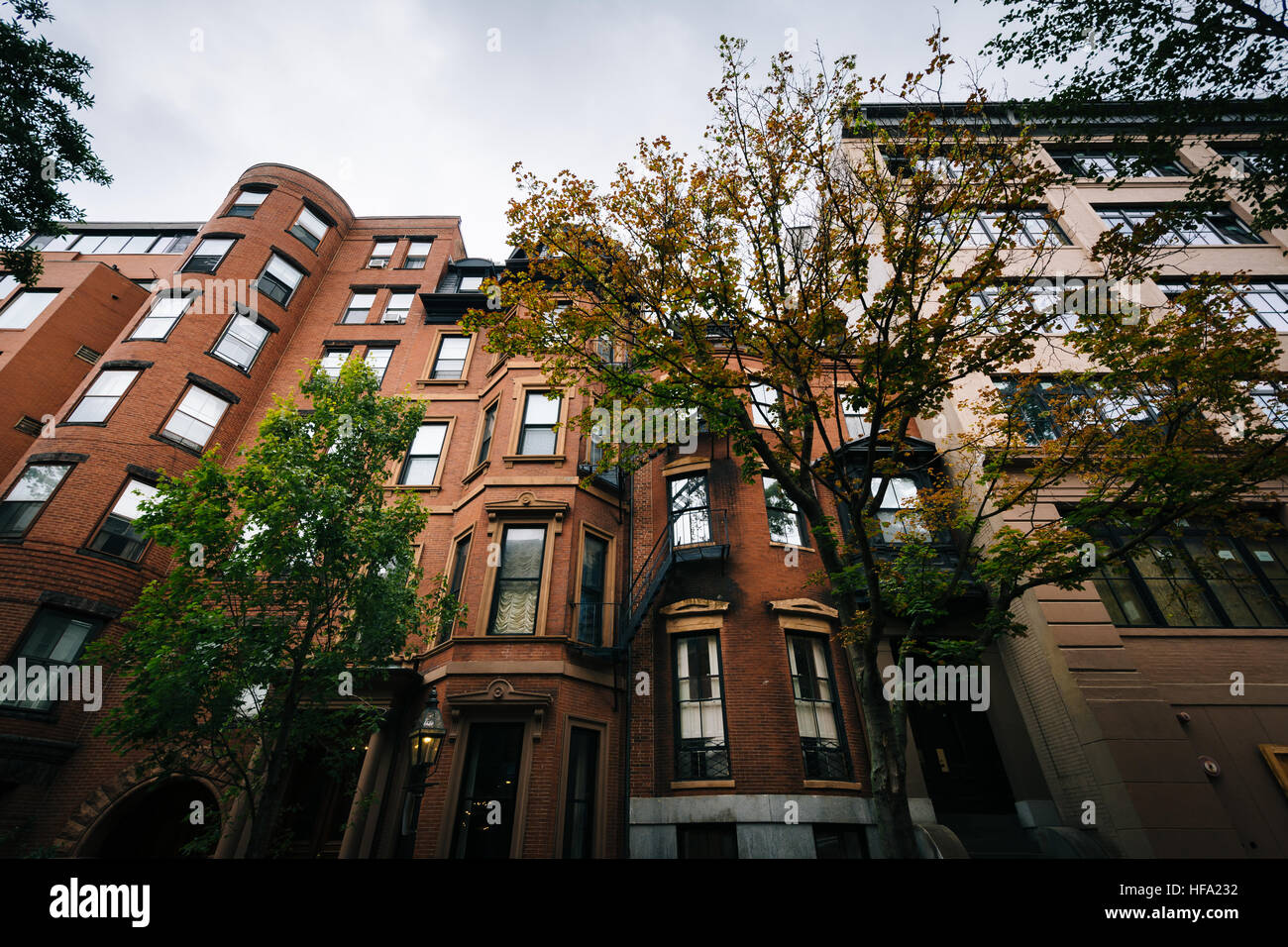 Historic brick buildings in Beacon Hill, Boston, Massachusetts Stock ...