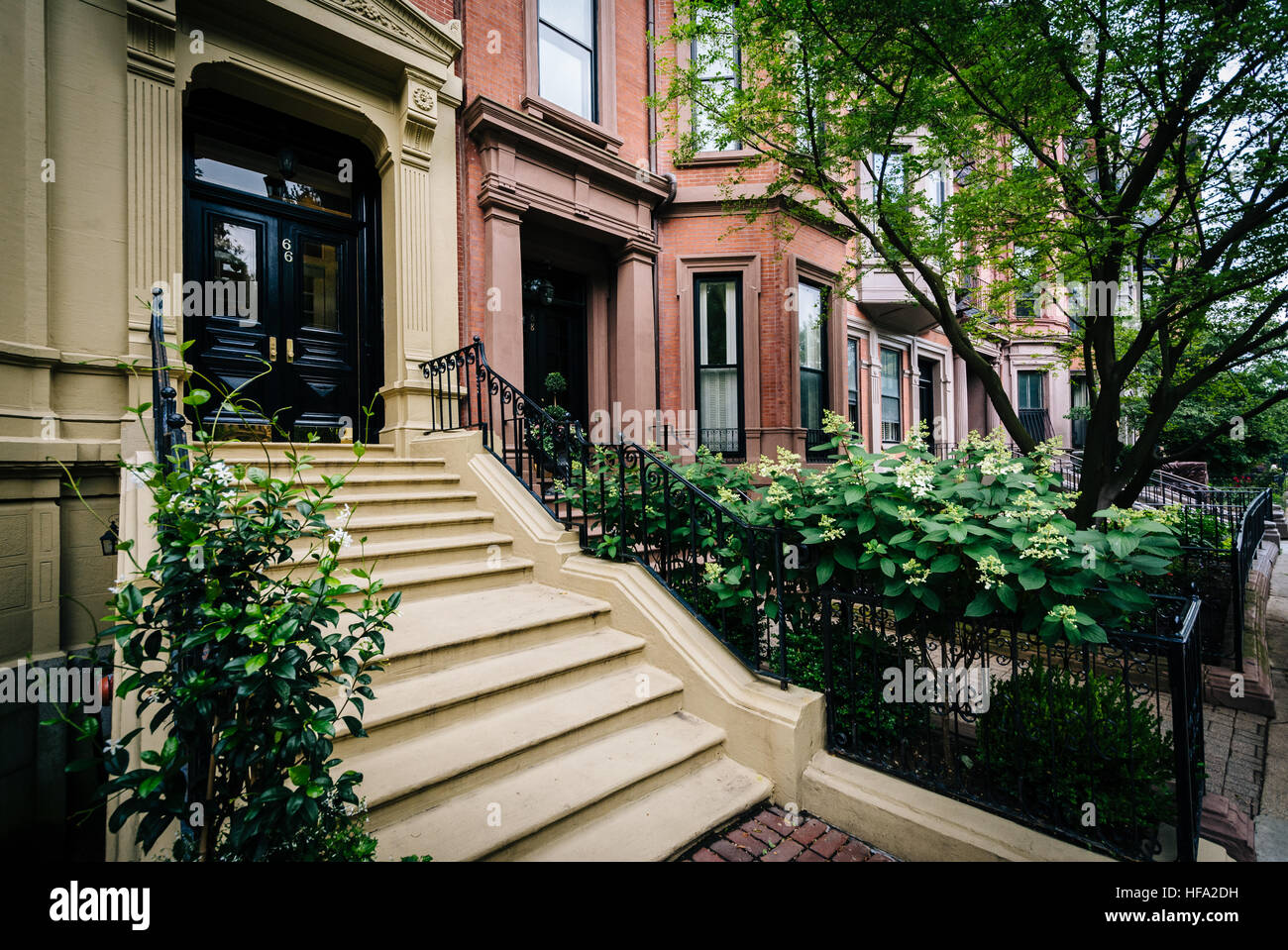 Historic residential buildings in Back Bay, Boston, Massachusetts Stock ...