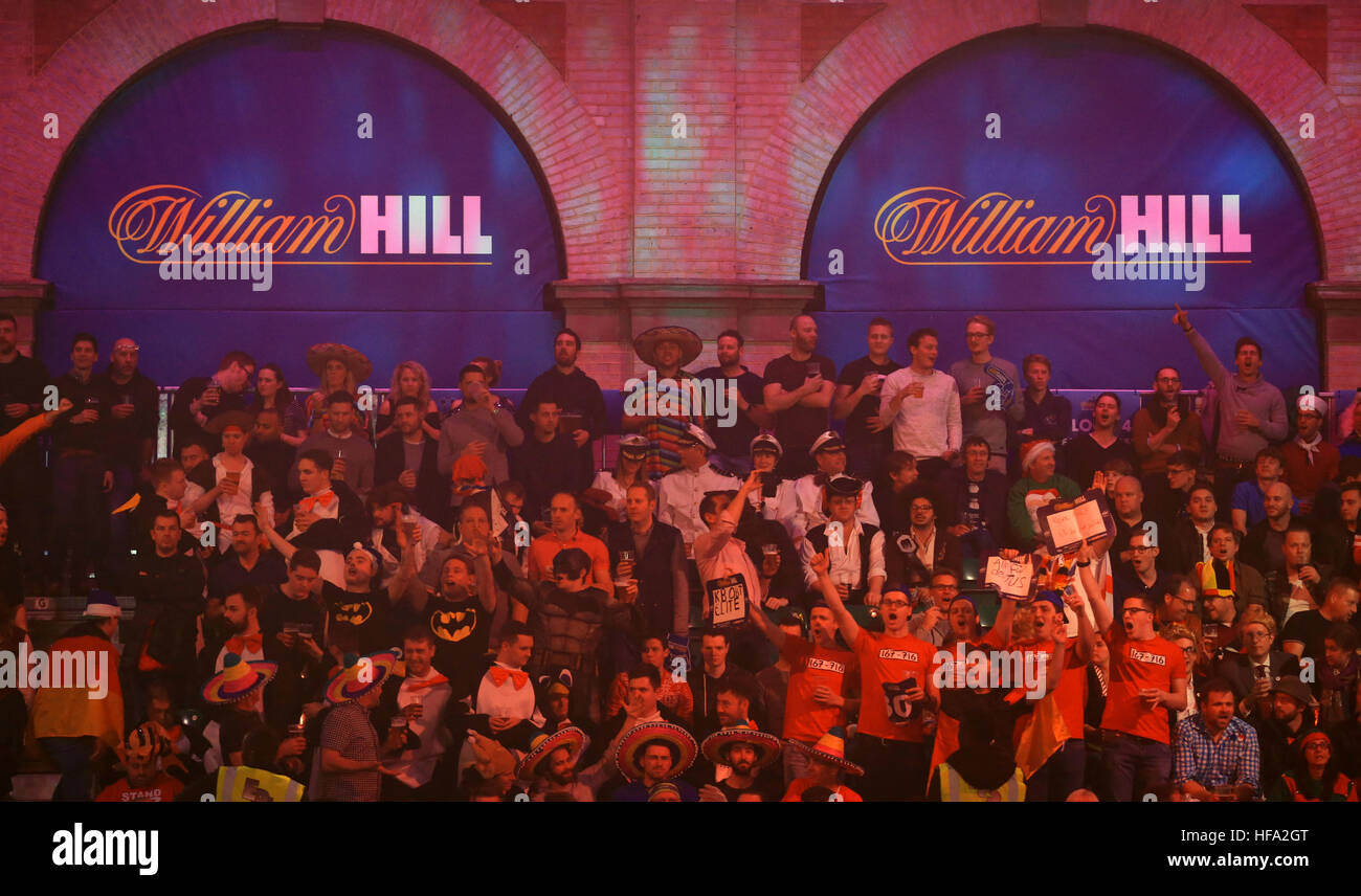 Darts fans watching the action during day eleven of the William Hill ...