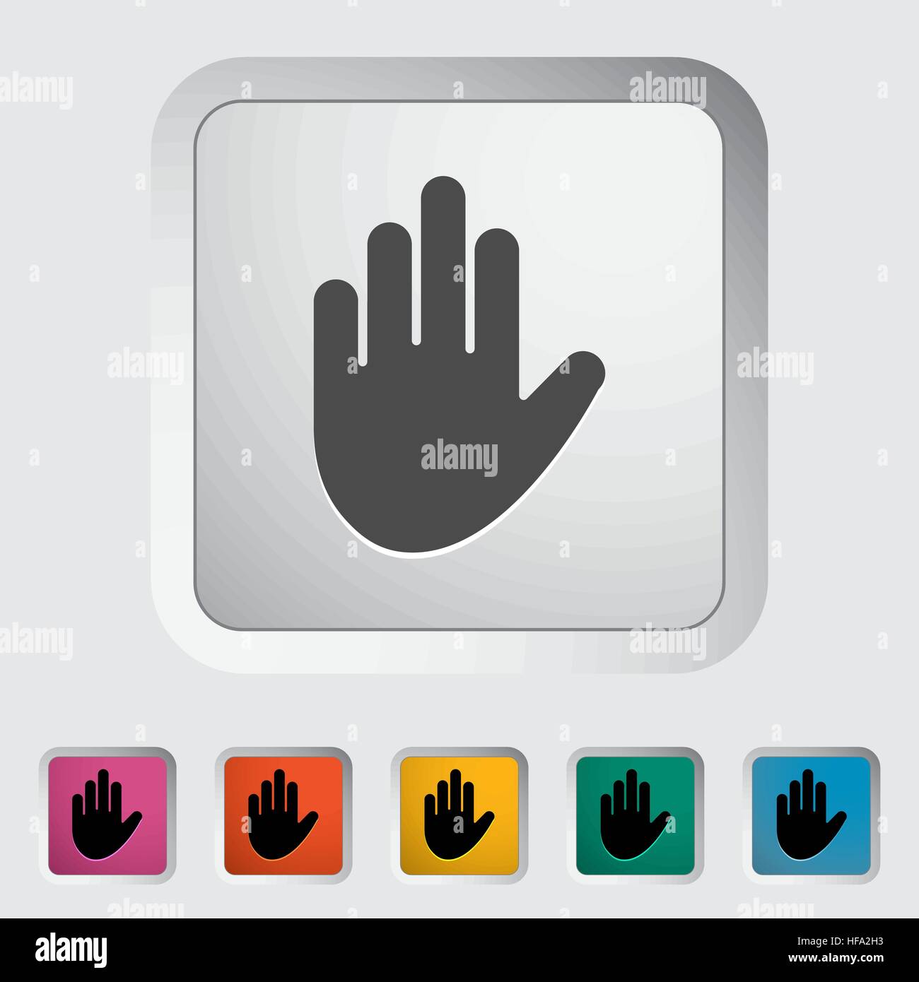 Hand. Single flat icon on the button. Vector illustration Stock Vector ...