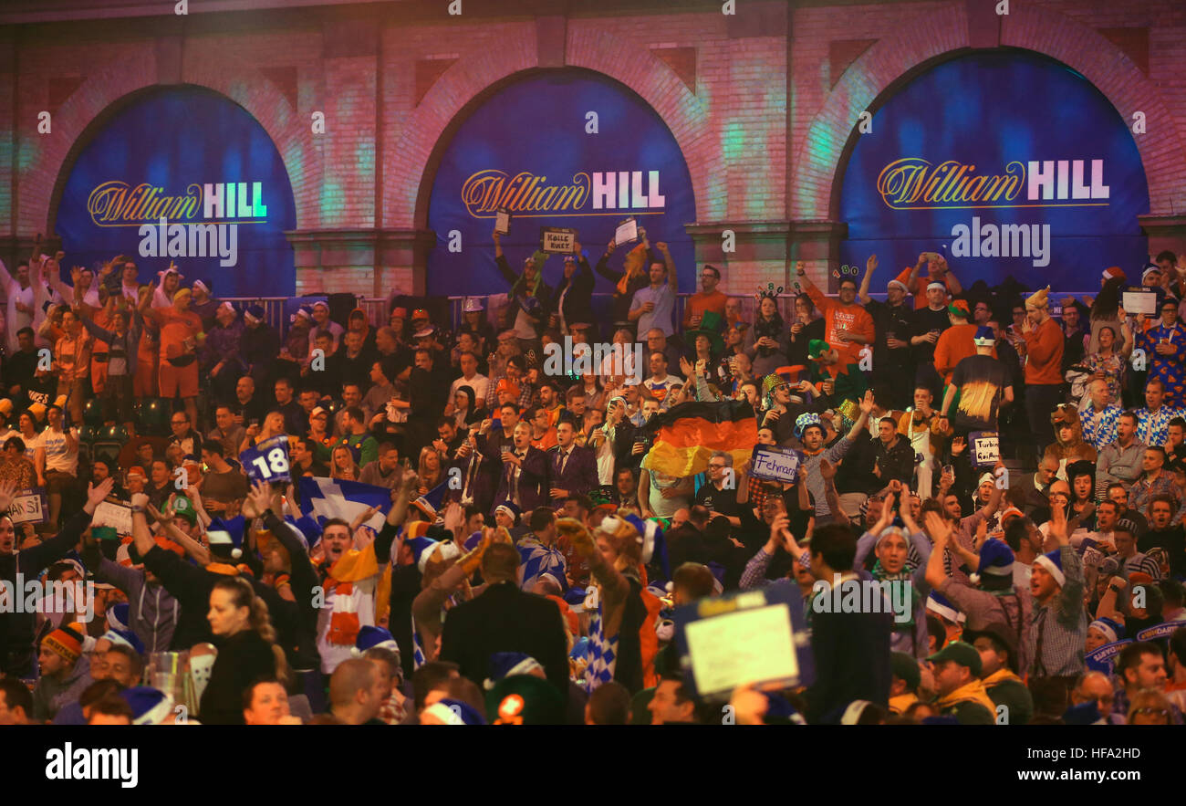 Darts fans watching the action during day eleven of the William Hill ...