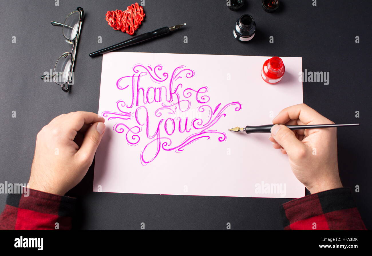 Thank you writing pen hi-res stock photography and images - Alamy