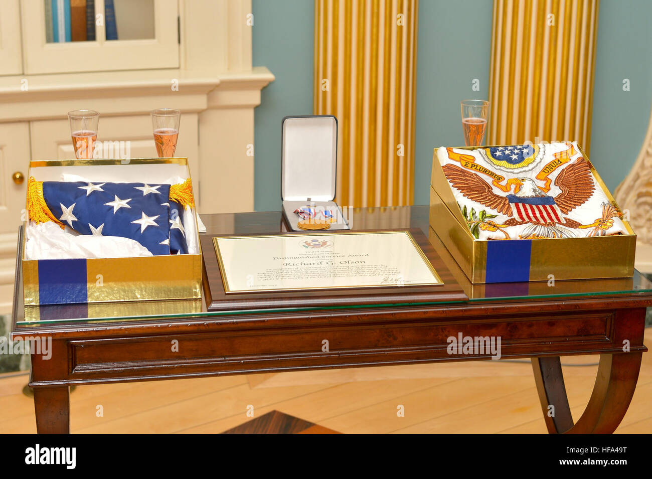 The U.S. Secretary of State's Distinguished Service Award is on display ...