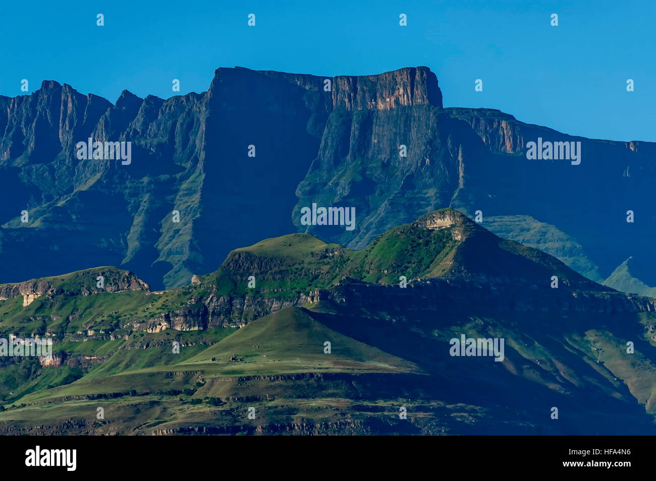 Part of Amphitheatre in Drakensberg mountain, South Africa Stock Photo ...