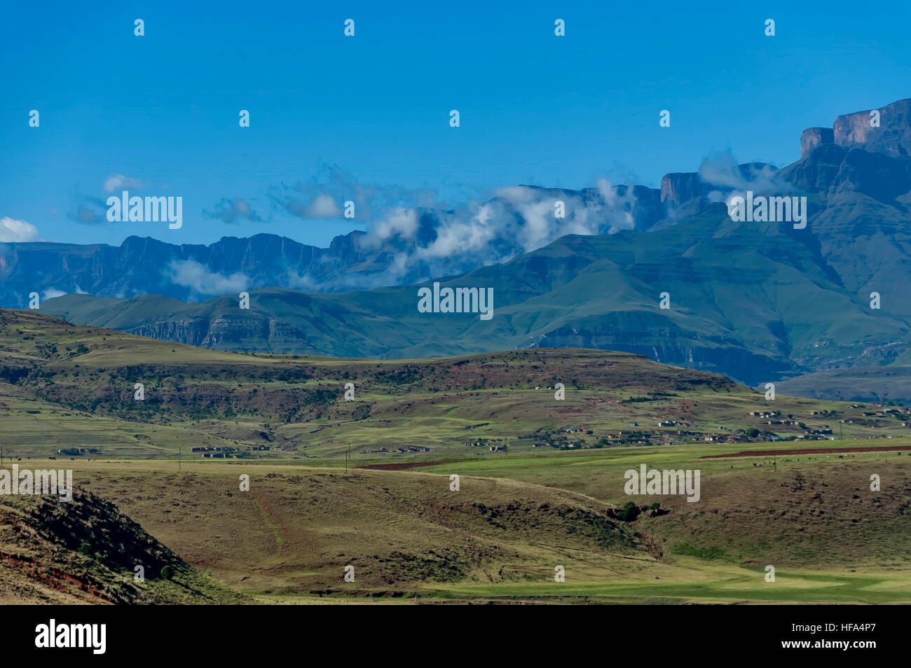 View to Drakensberg mountain, South Africa Stock Photo - Alamy