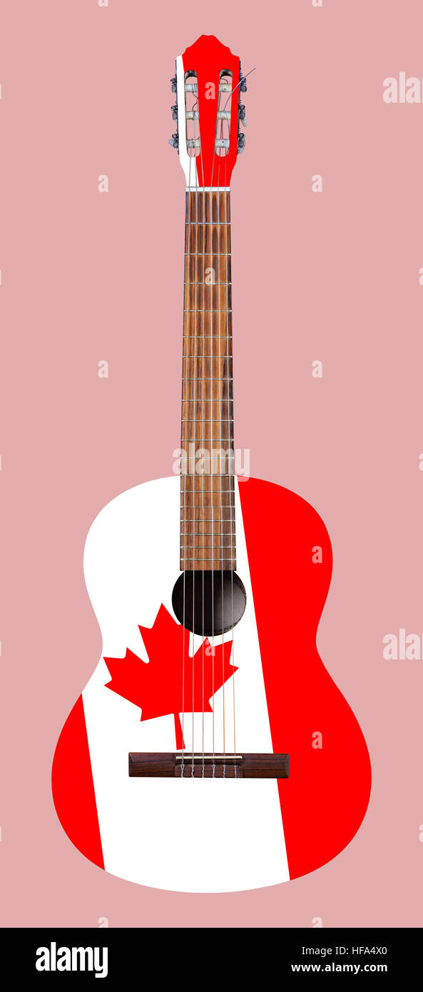 Musical instrument - Acoustic guitar with the image of a flag of Canada ...