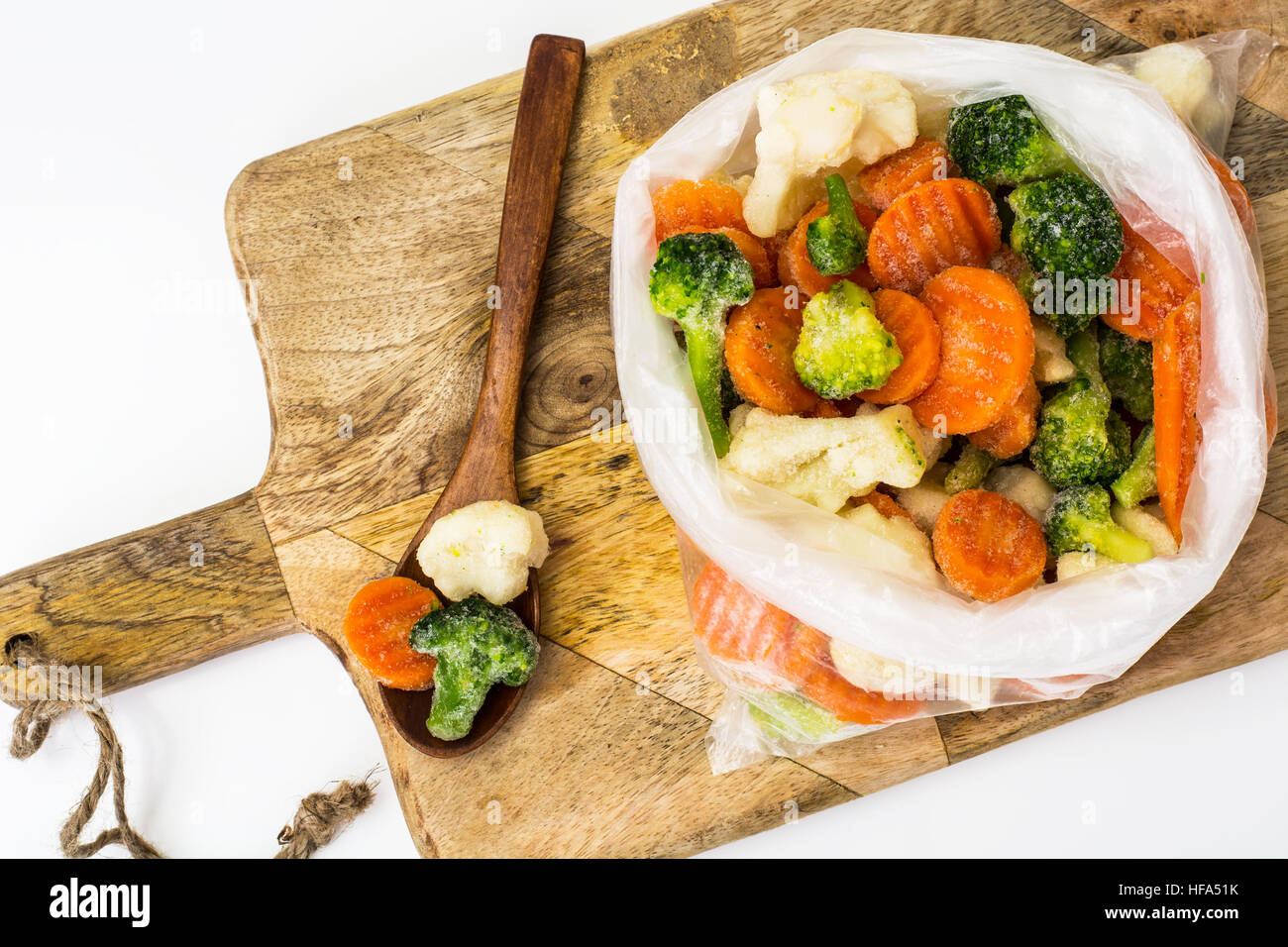 Frozen vegetables mix Stock Photo - Alamy