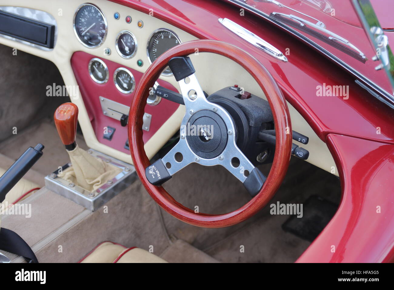 The interior of an old retro classic car Stock Photo - Alamy