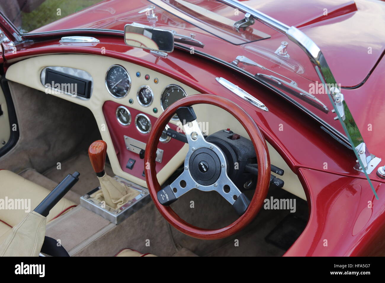 The interior of an old retro classic car Stock Photo - Alamy