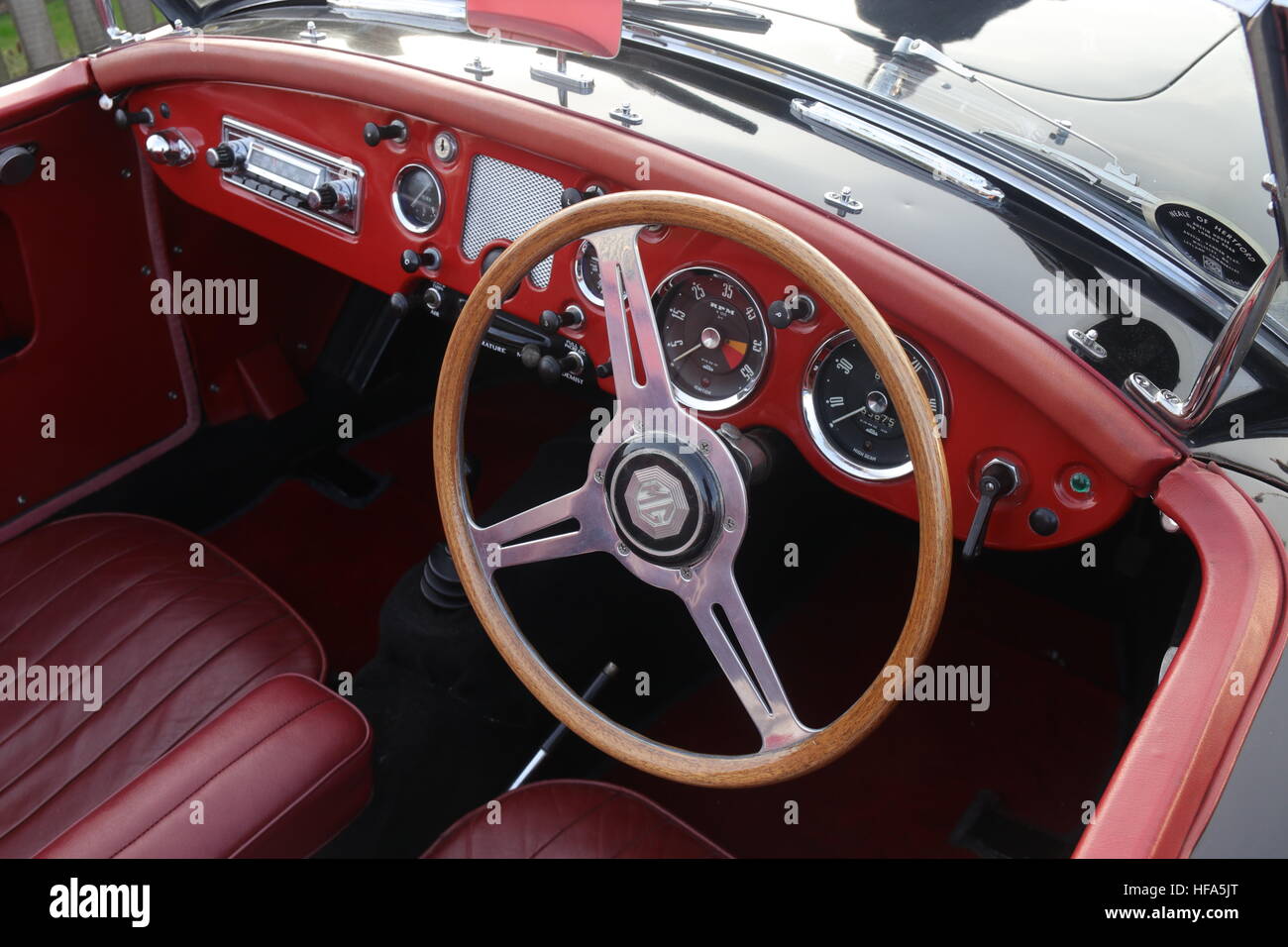 The interior of an old retro classic car Stock Photo - Alamy