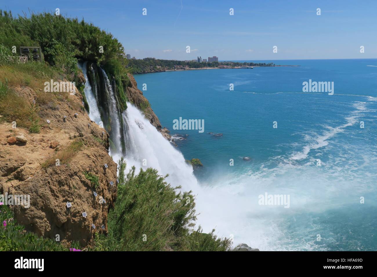 Cloe View at the 40m High Duden Waterfall in Antalya, Turkey Stock ...