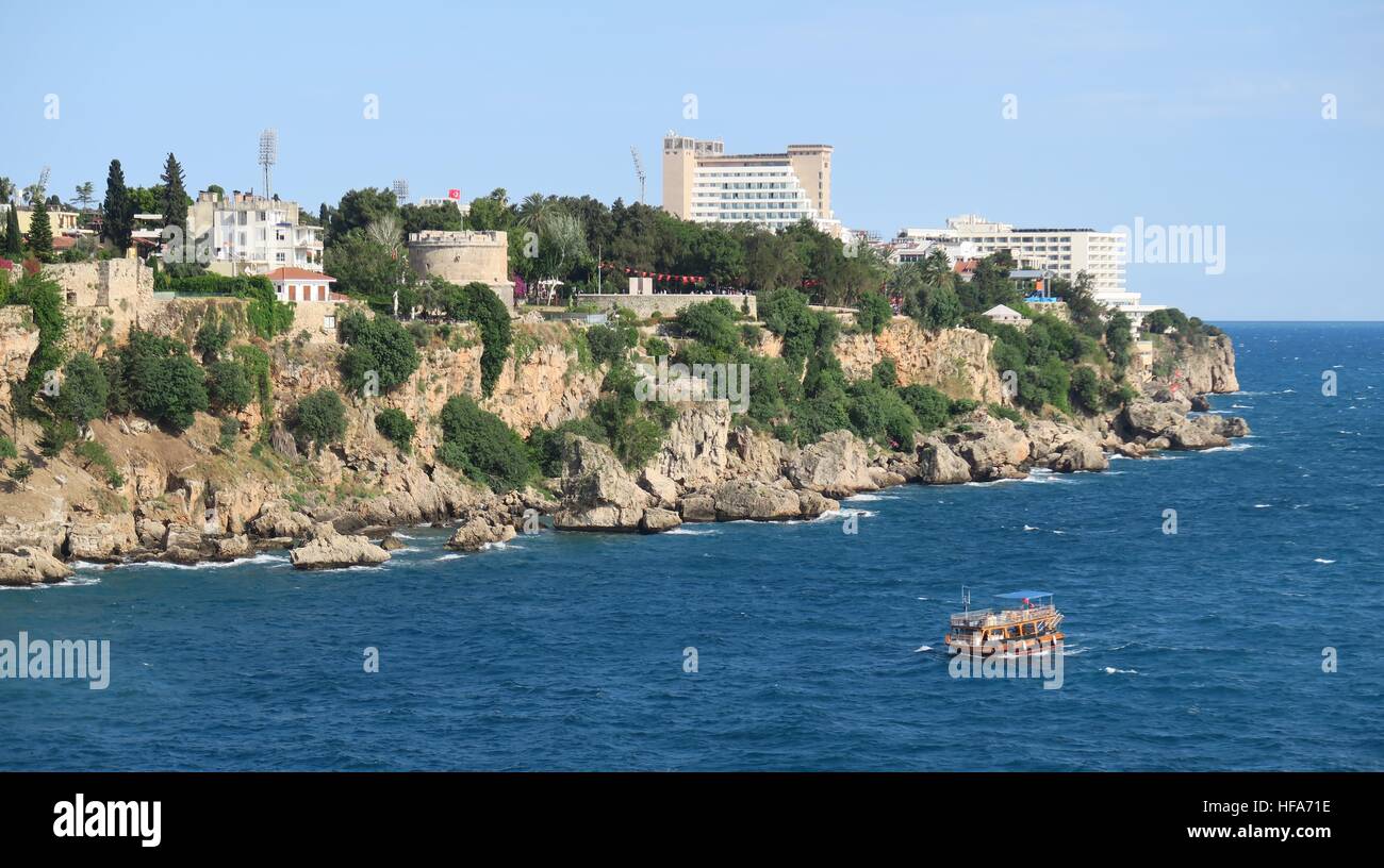 Cliffs of Antalya and Hotels at the Mediterranian Sea in Turkey Stock ...