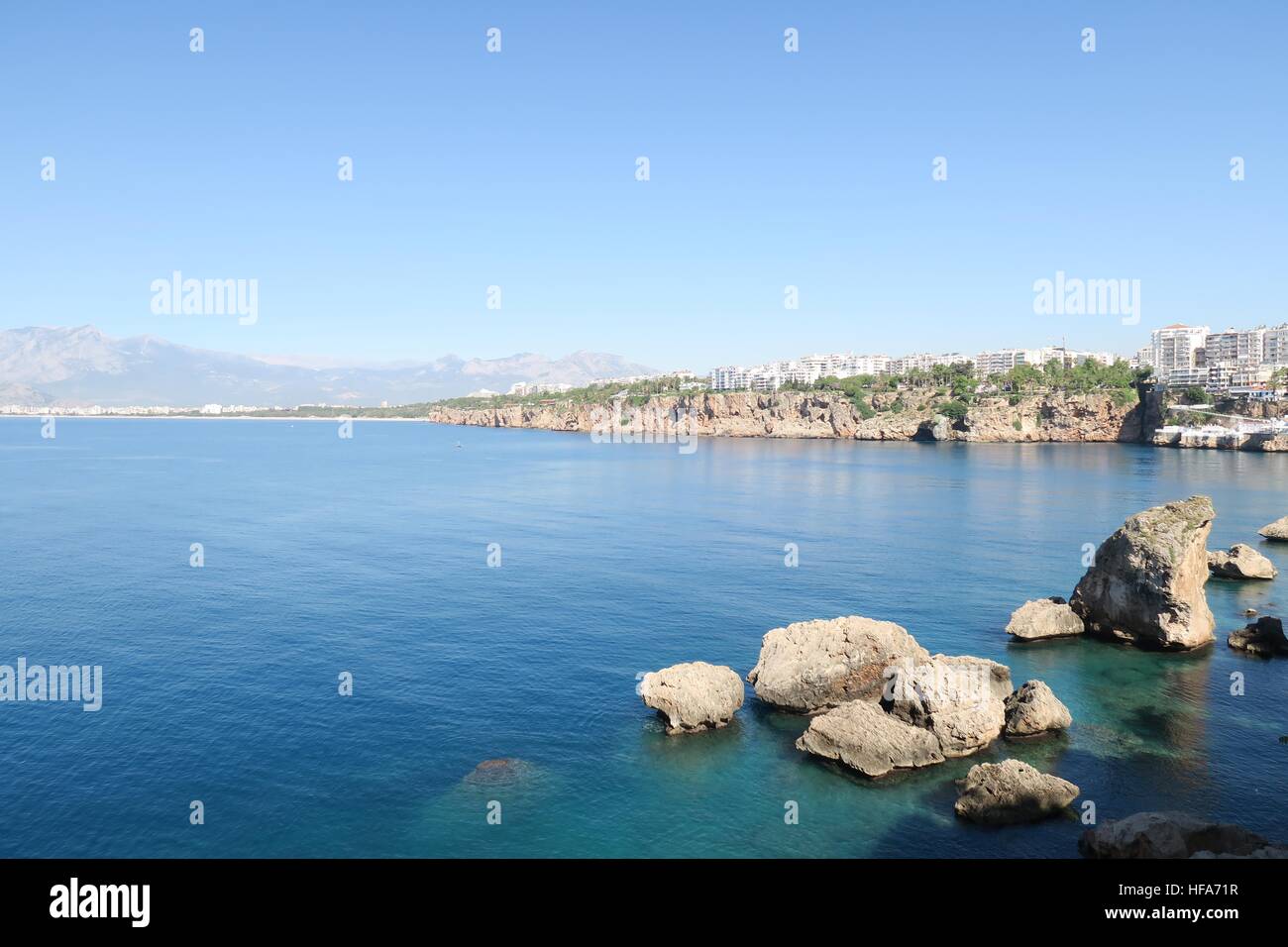 Cliffs of Antalya and Konyaalti Beach at the Mediterranian Sea in ...