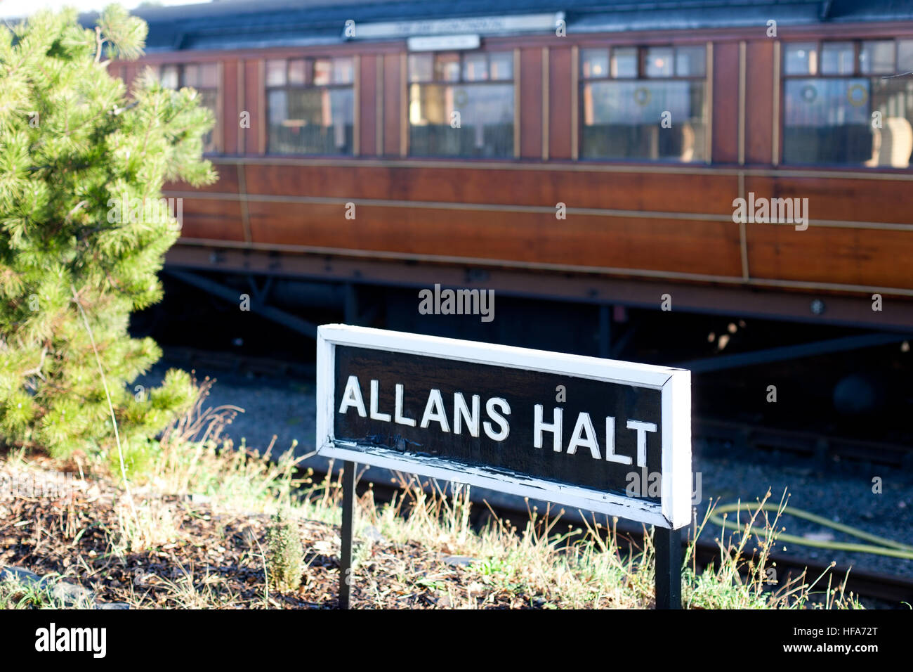 Severn Valley Railway Allans Halt sign at Kidderminster Station ...