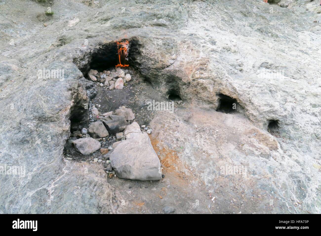 Cirali-Olympos Eternal Flames of the Chimera, Yanartas in Turkey Stock ...