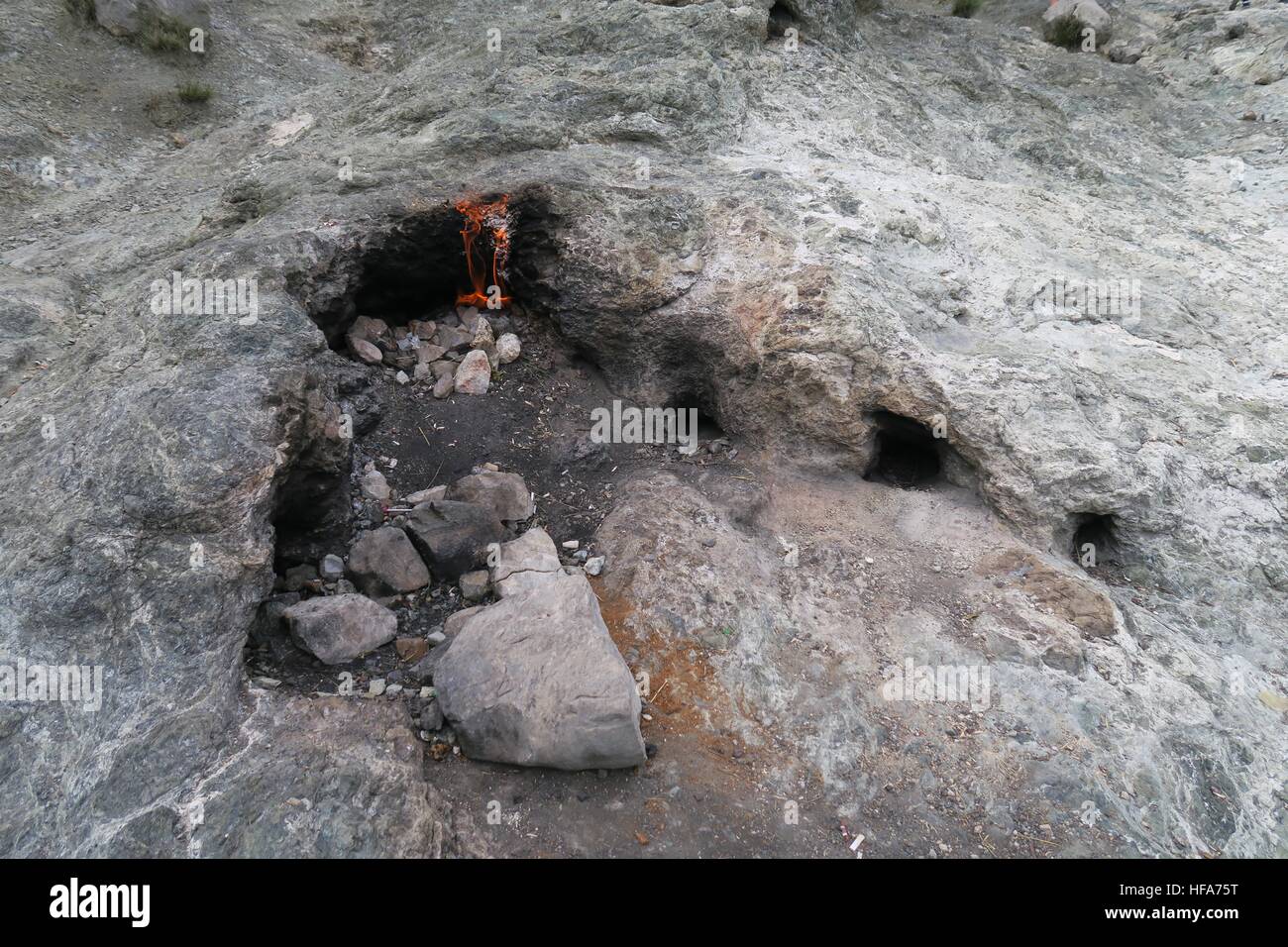 Cirali-Olympos Eternal Flames of the Chimera, Yanartas in Turkey Stock ...
