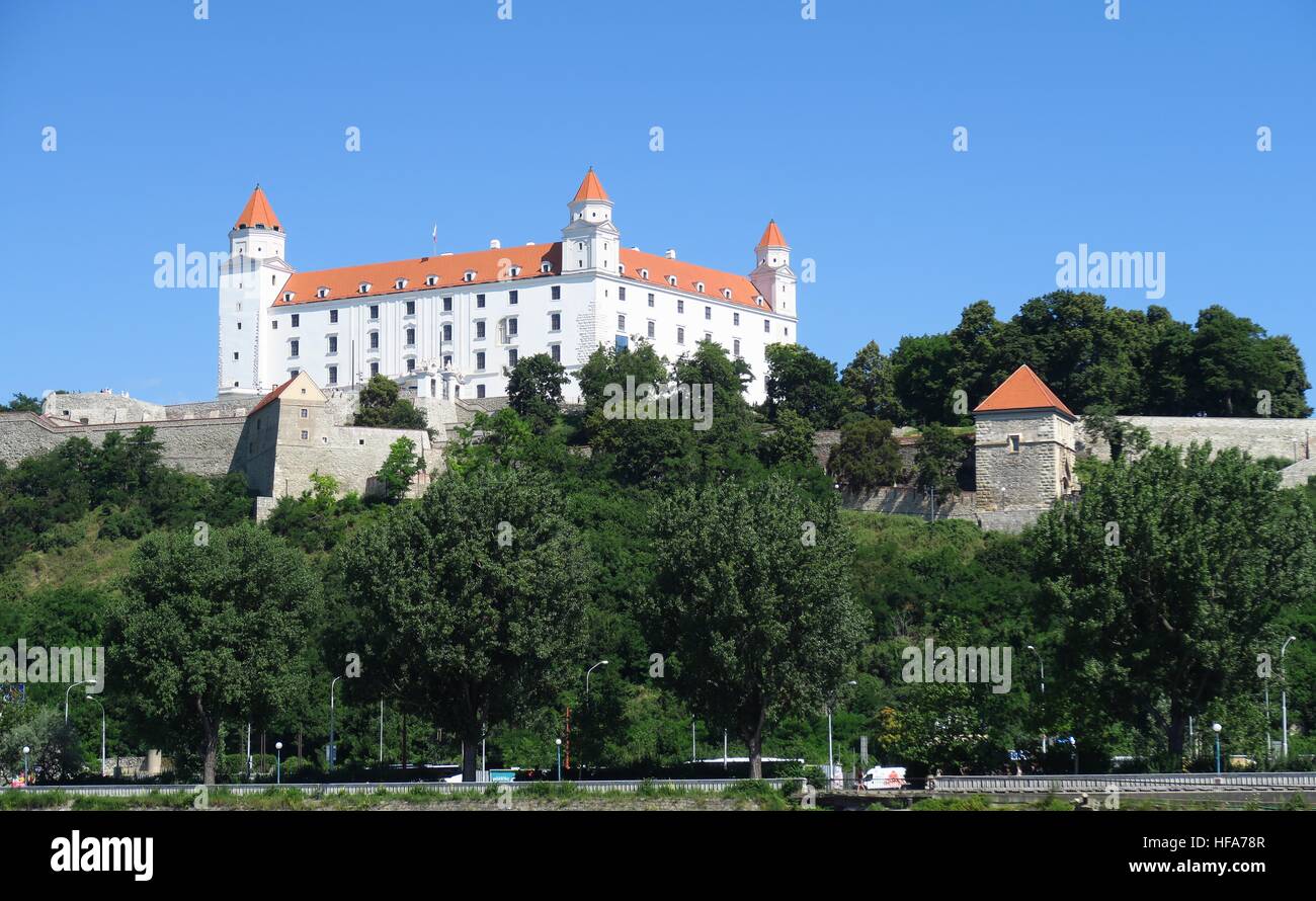 Bratislava Castle over Danube River in Slovakia Stock Photo - Alamy