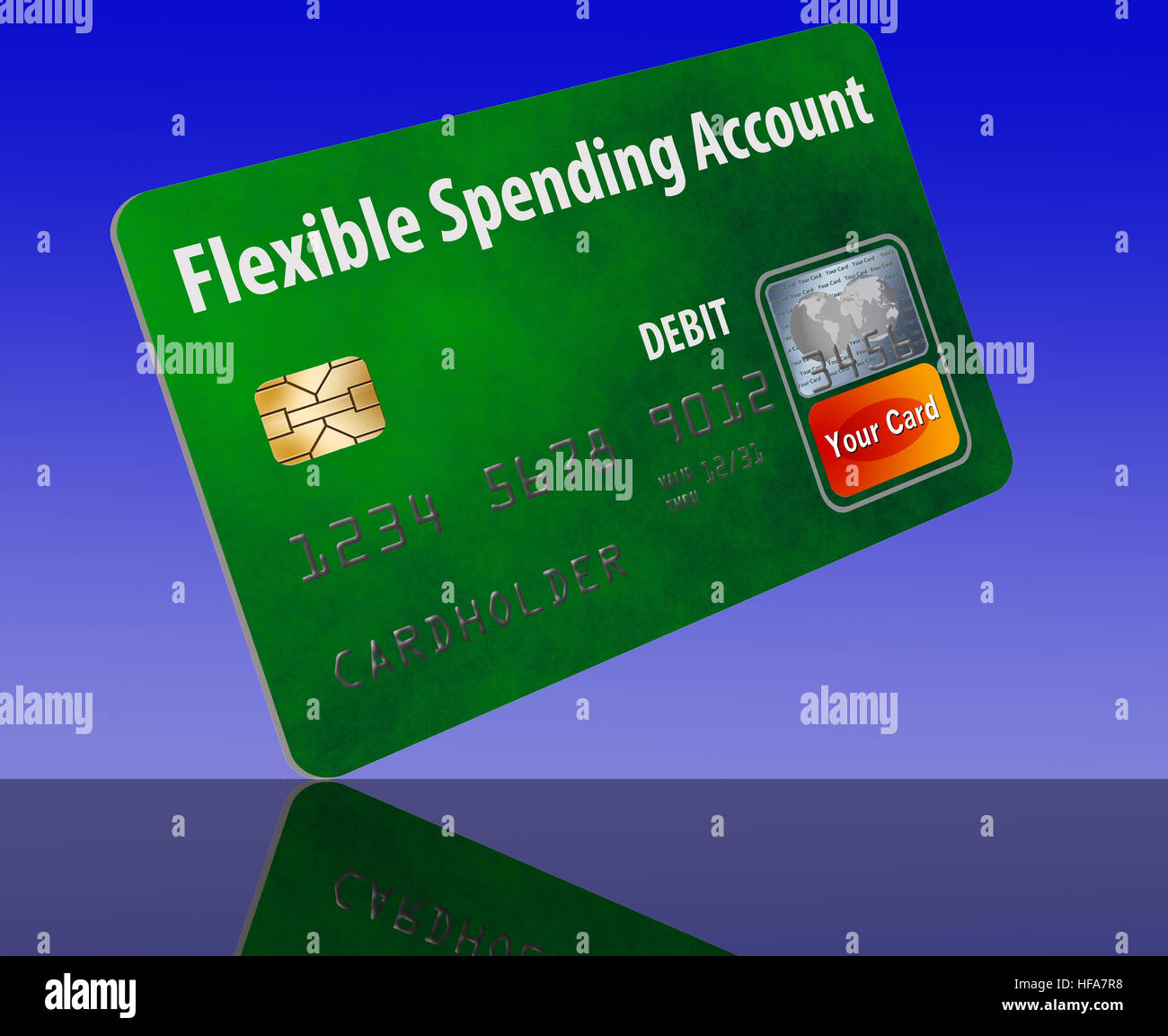 Flexible Spending Account debit card that is a mock card is seen here ...