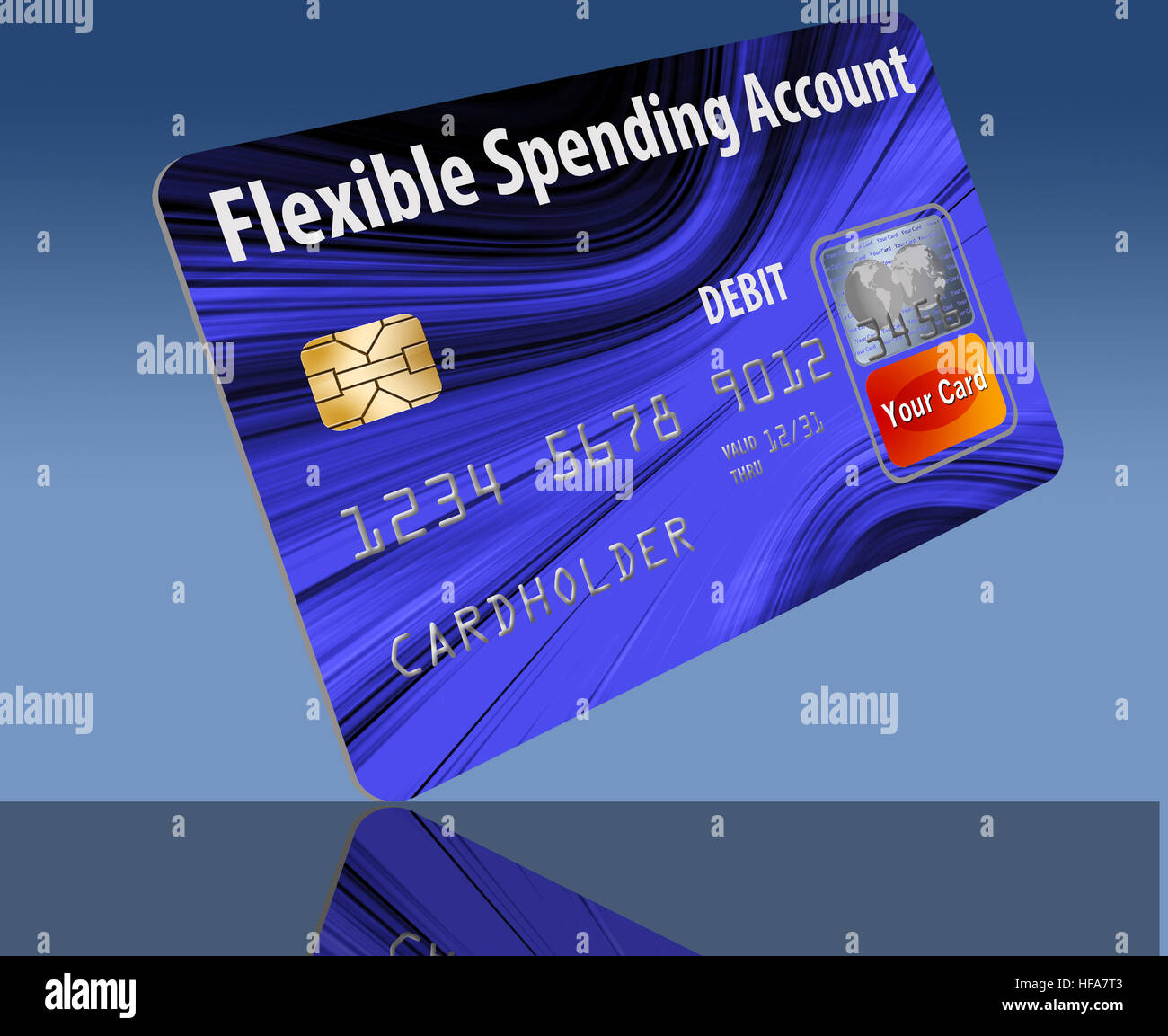 Flexible Spending Account debit card that is a mock card is seen here ...