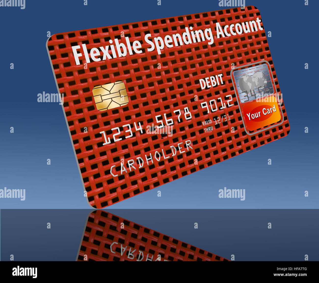 Flexible Spending Account debit card that is a mock card is seen here ...