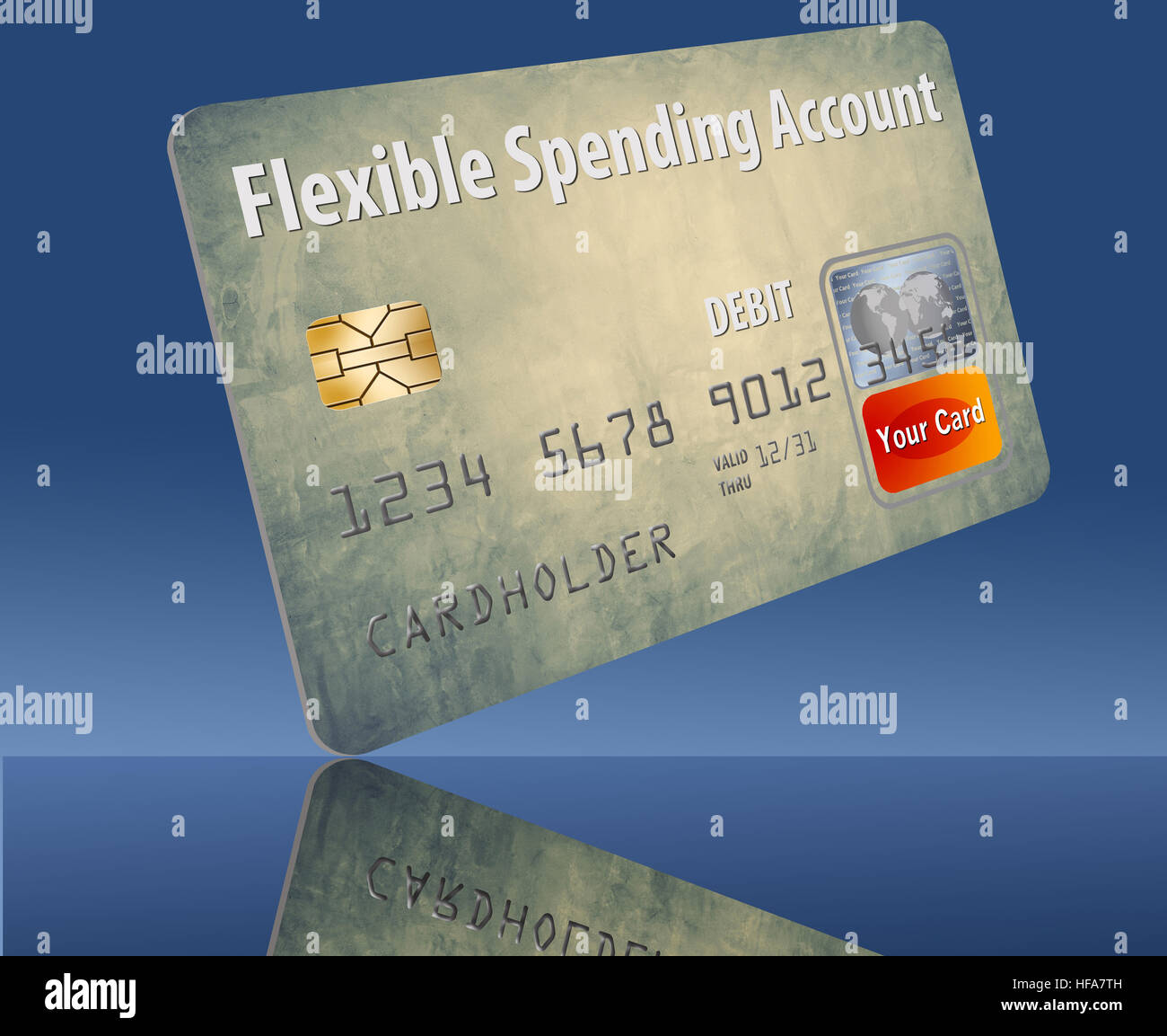 Flexible Spending Account debit card that is a mock card is seen here ...