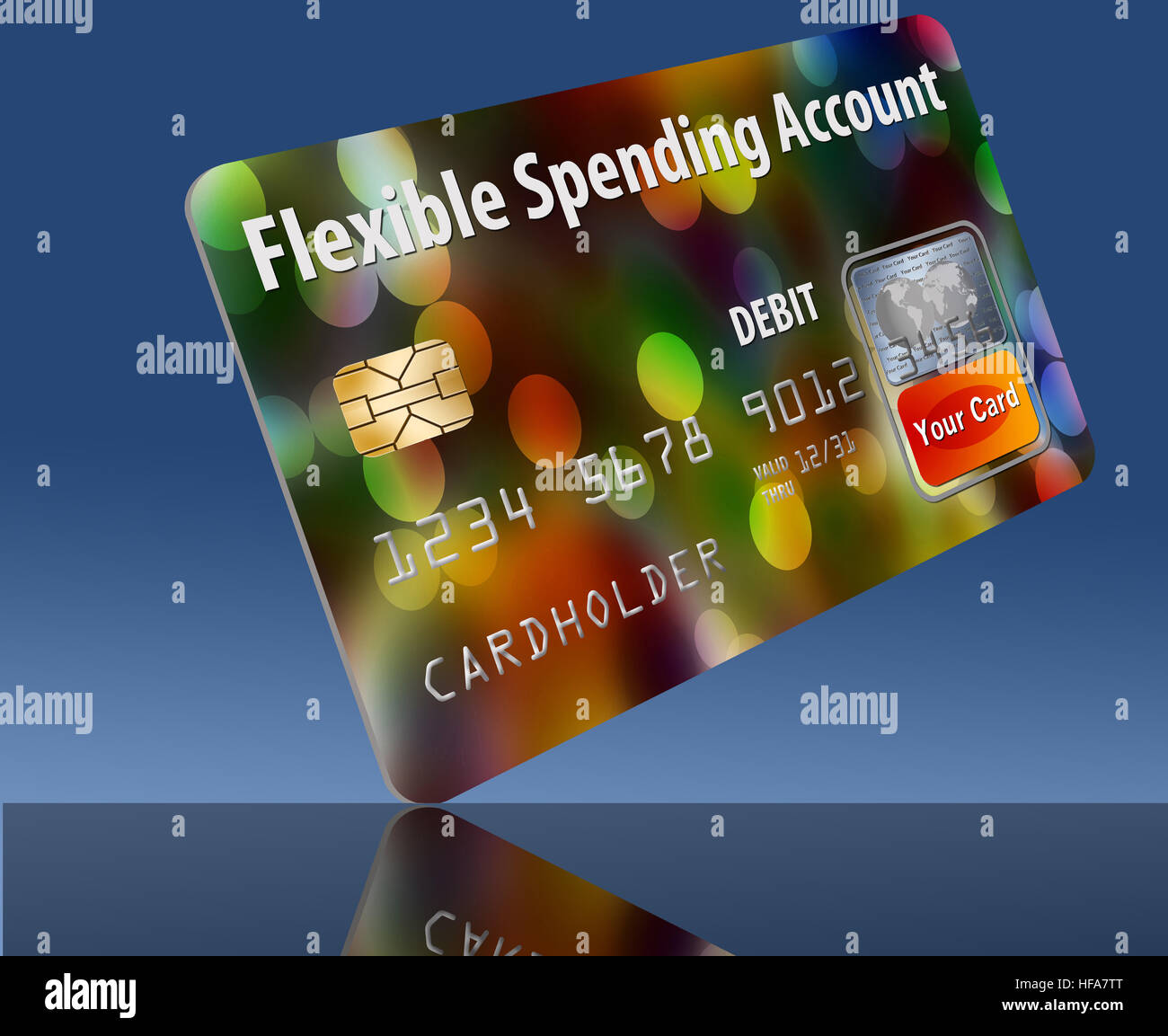Flexible Spending Account debit card that is a mock card is seen here ...