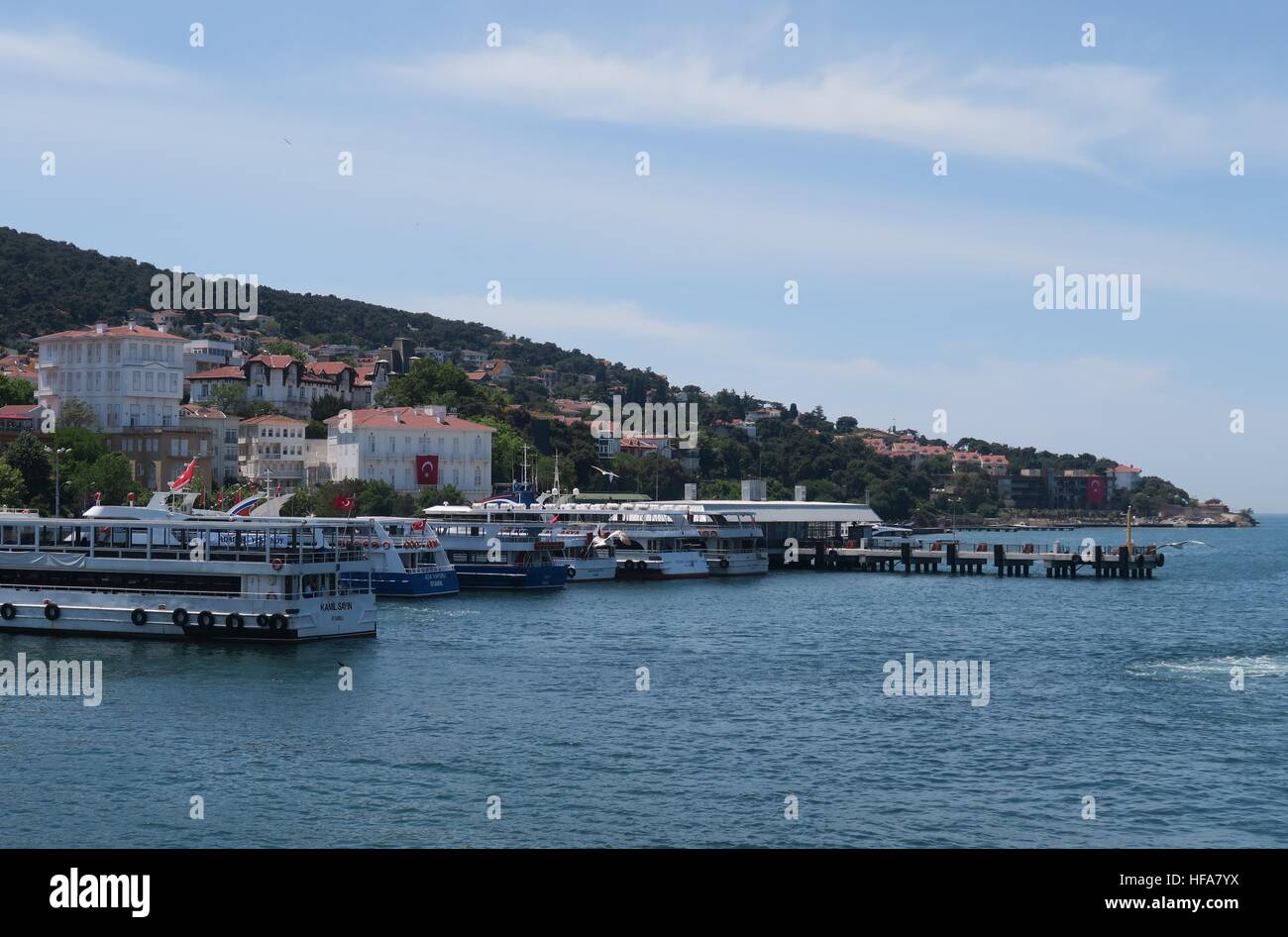 Port at Prince Island Buyukada in the Marmara Sea, near Istanbul ...
