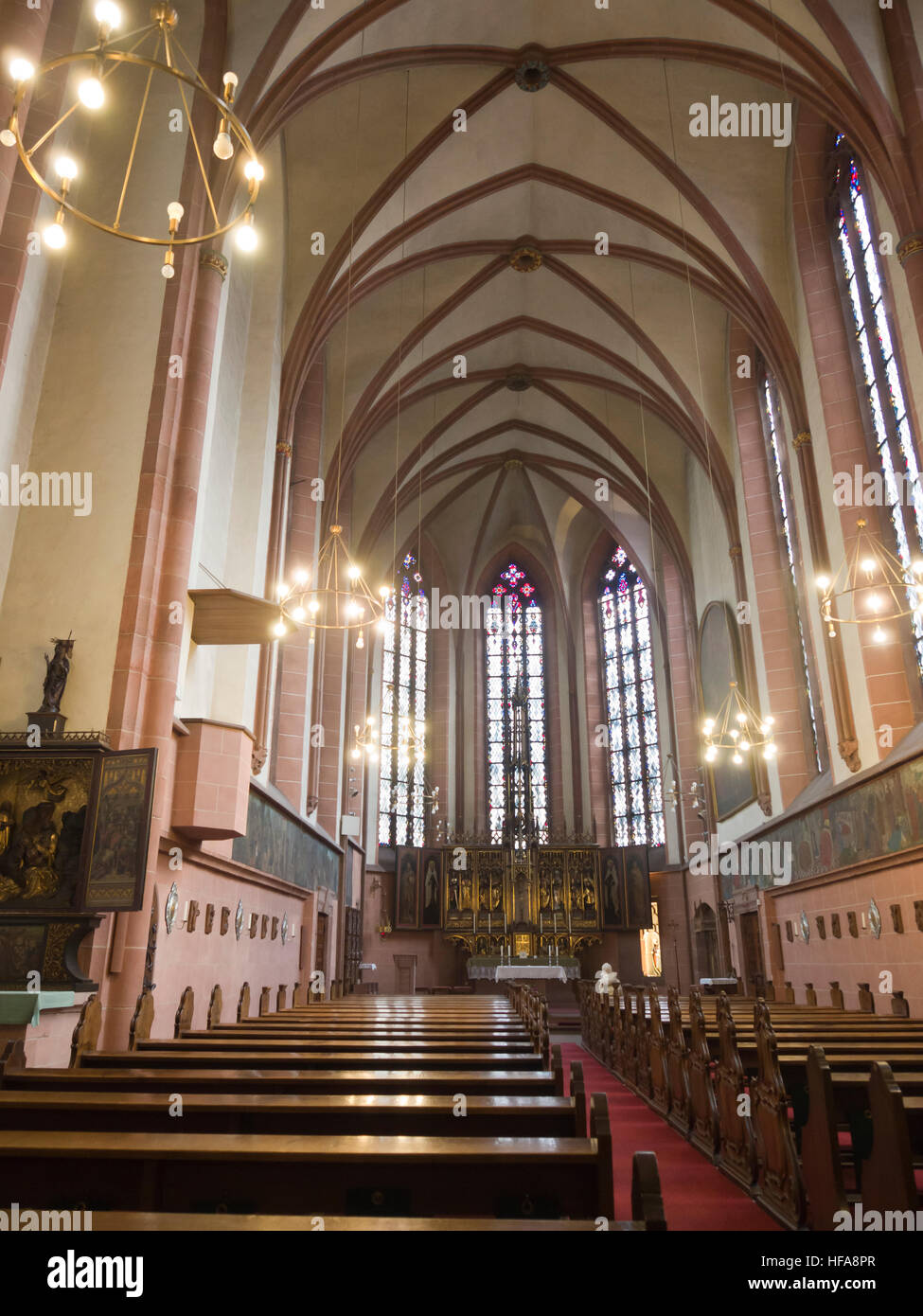 Deutschordenskirche, roman catholic church, restored in Gothic style ...