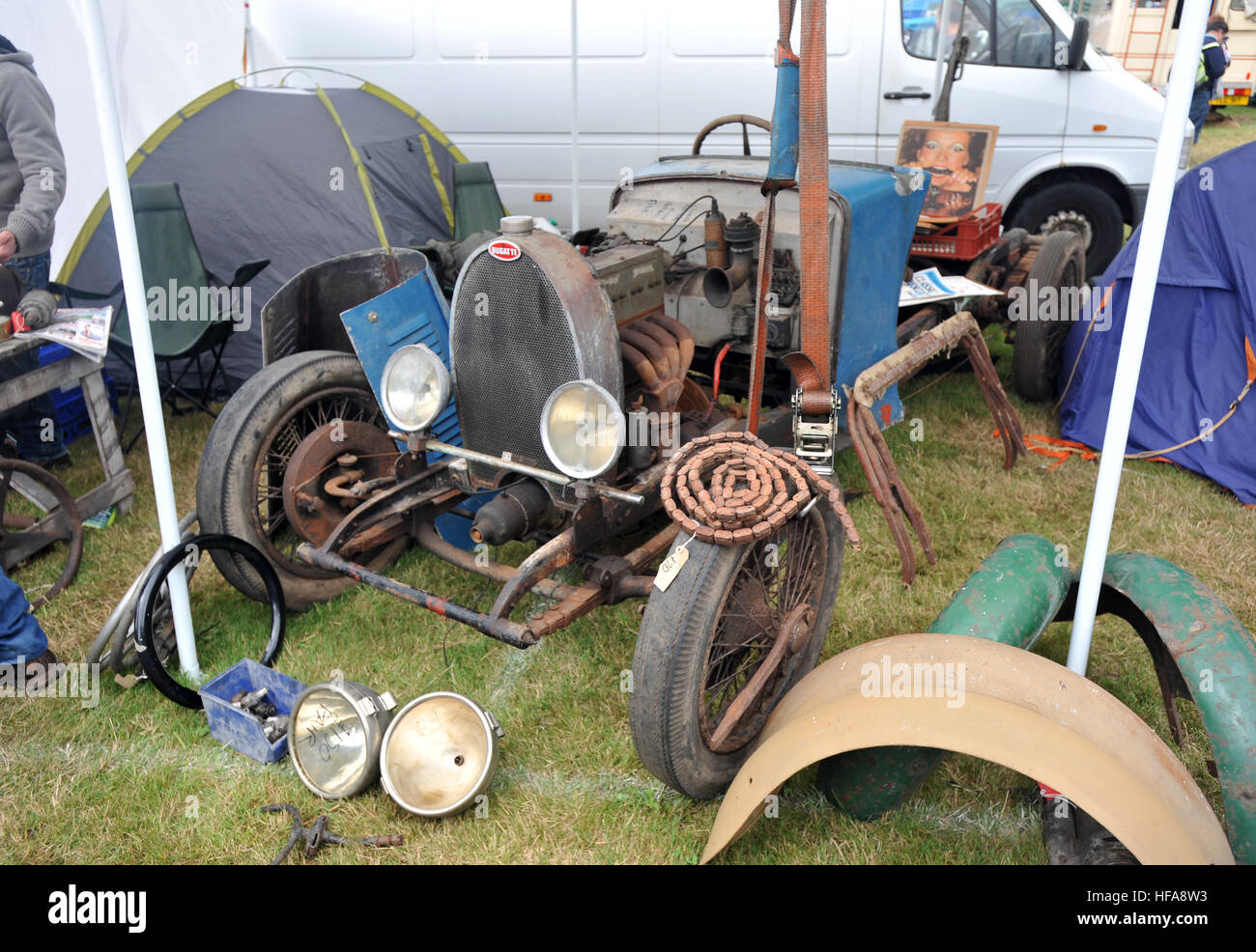Classic car owners look through stalls of rare parts and automobilia at ...