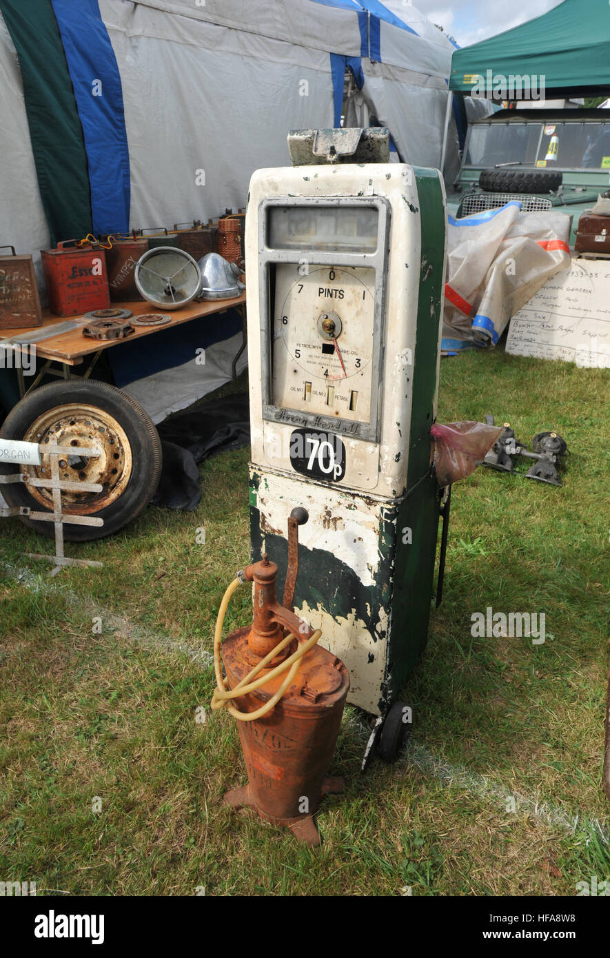 Classic car owners look through stalls of rare parts and automobilia at ...