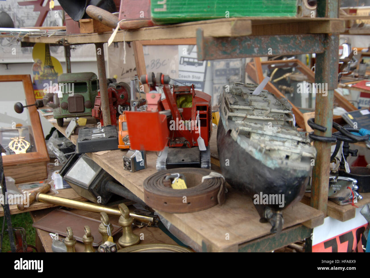 Classic car owners look through stalls of rare parts and automobilia at ...