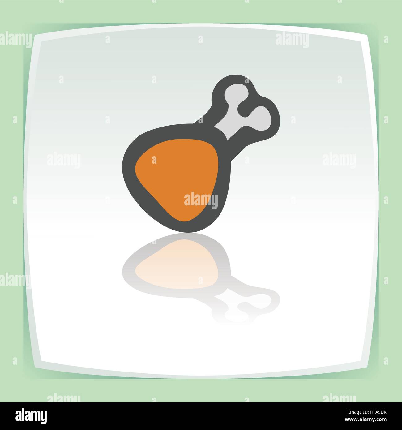 Chicken on square plate Stock Vector Images - Alamy