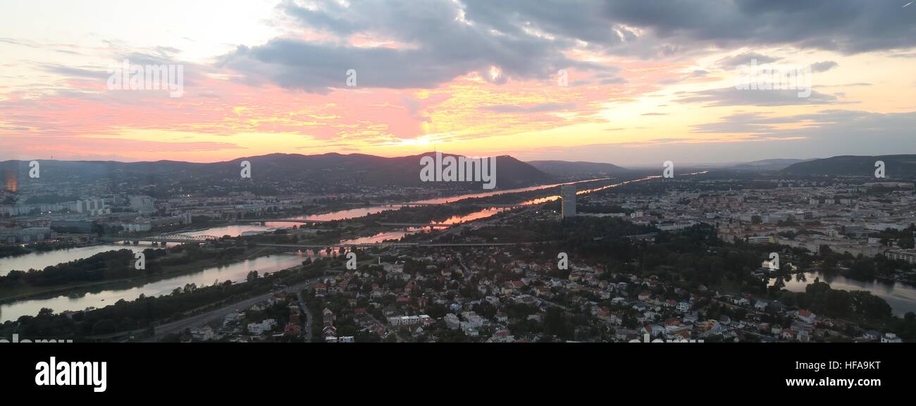Beautiful sunset over Austrias Capital Vienna Stock Photo - Alamy