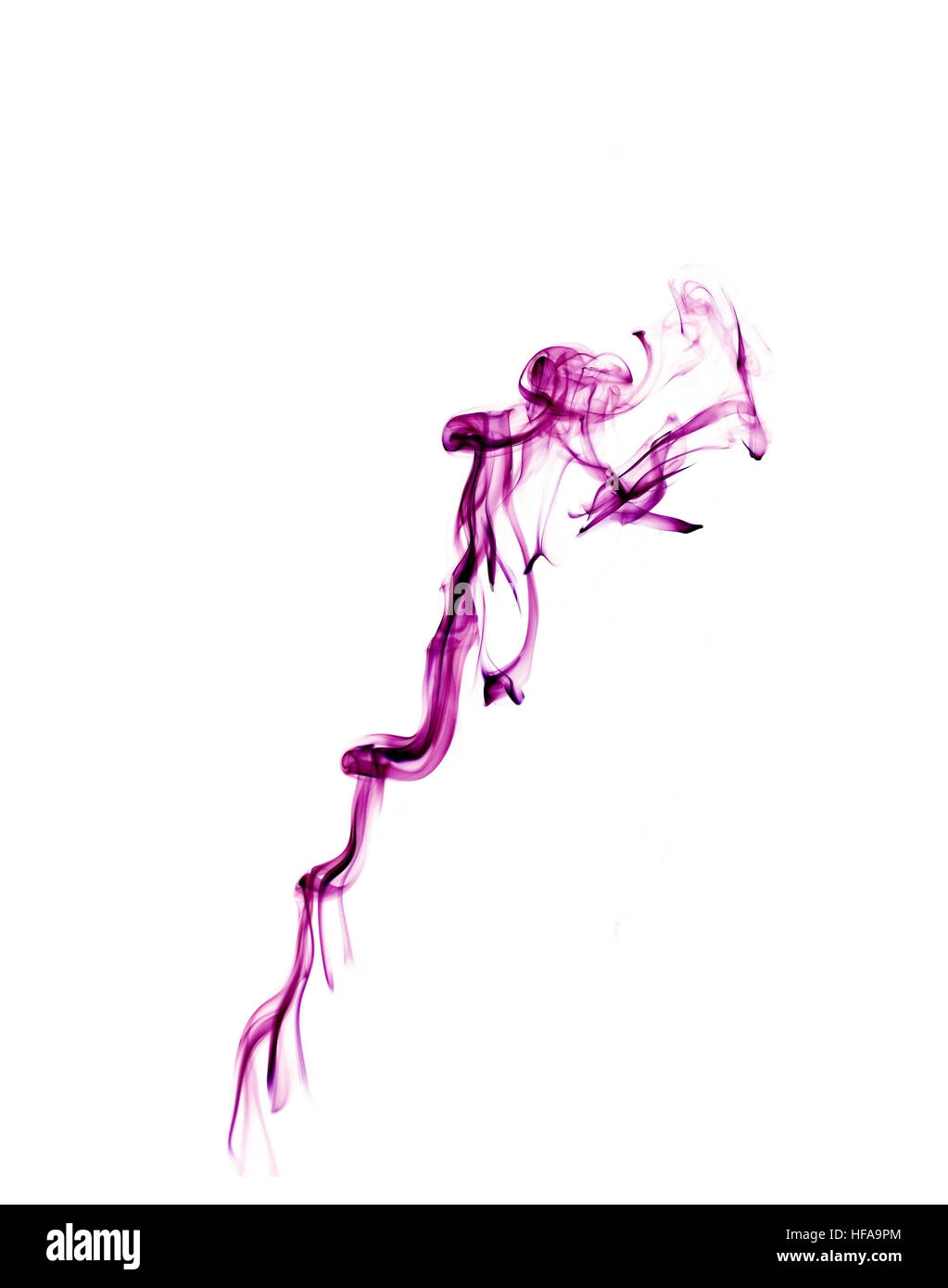 violet smoke trail isolated on white background Stock Photo - Alamy