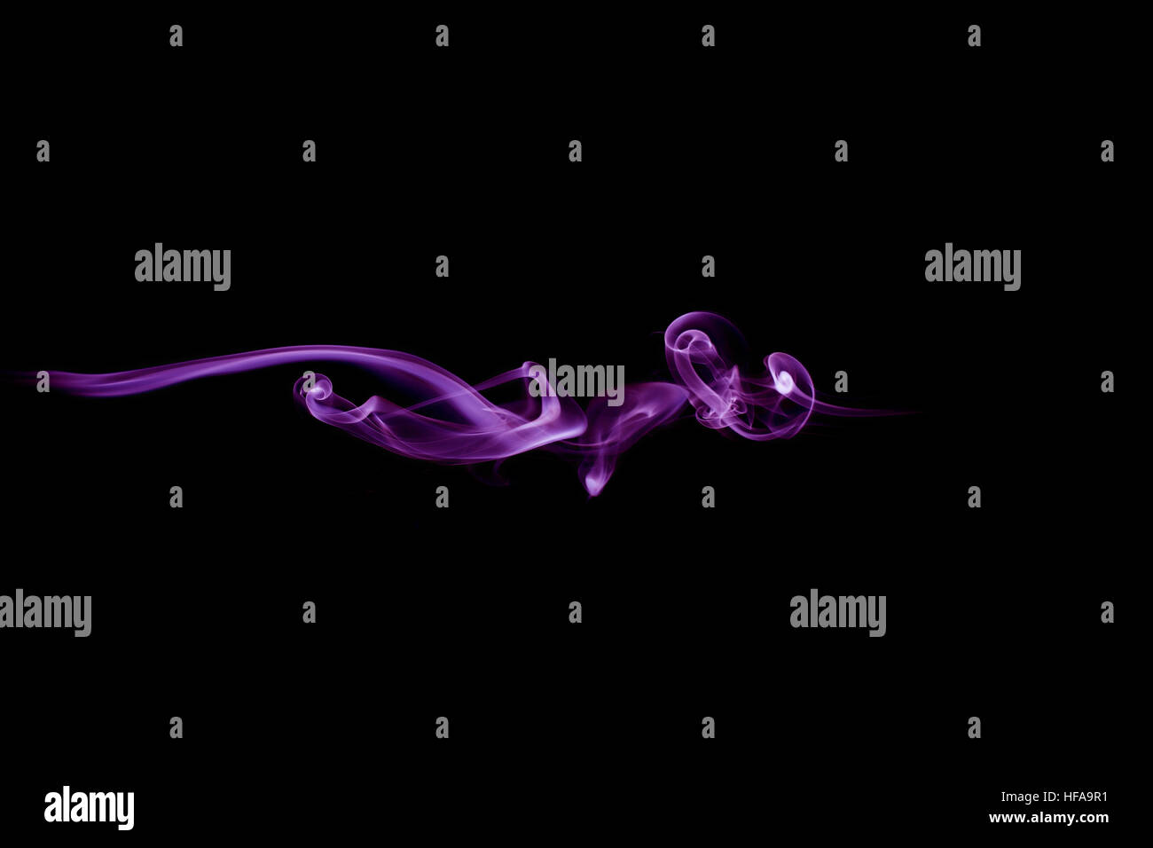 Violet smoke wave isolated on black Stock Photo - Alamy