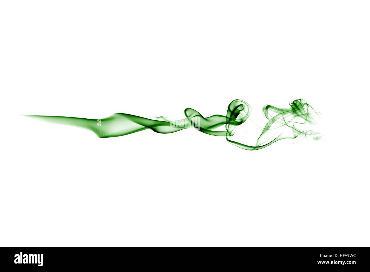 Green smoke wave isolated on white. Green smoke trail isolated on white ...
