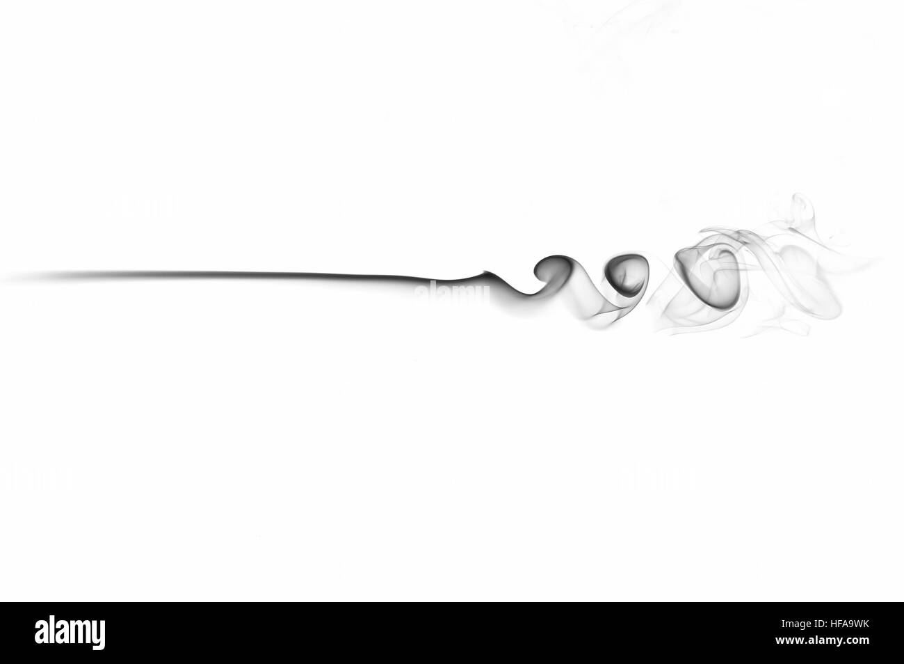 Smoke wave isolated on white. Smoke trail isolated on white. Horizontal ...