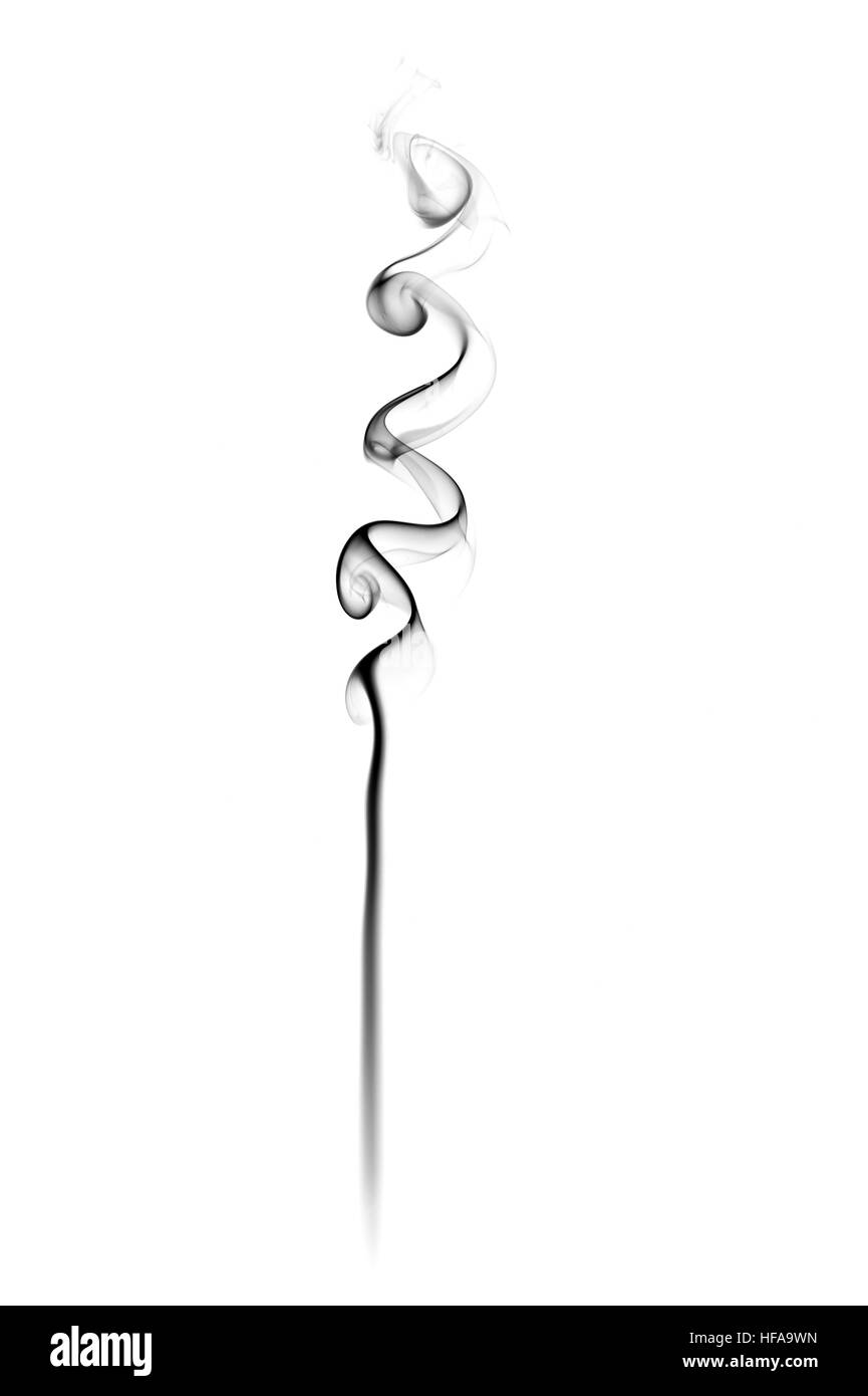 smoke trail on white background Stock Photo - Alamy