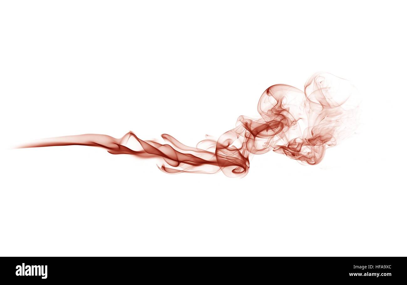 red smoke trail on white background Stock Photo - Alamy