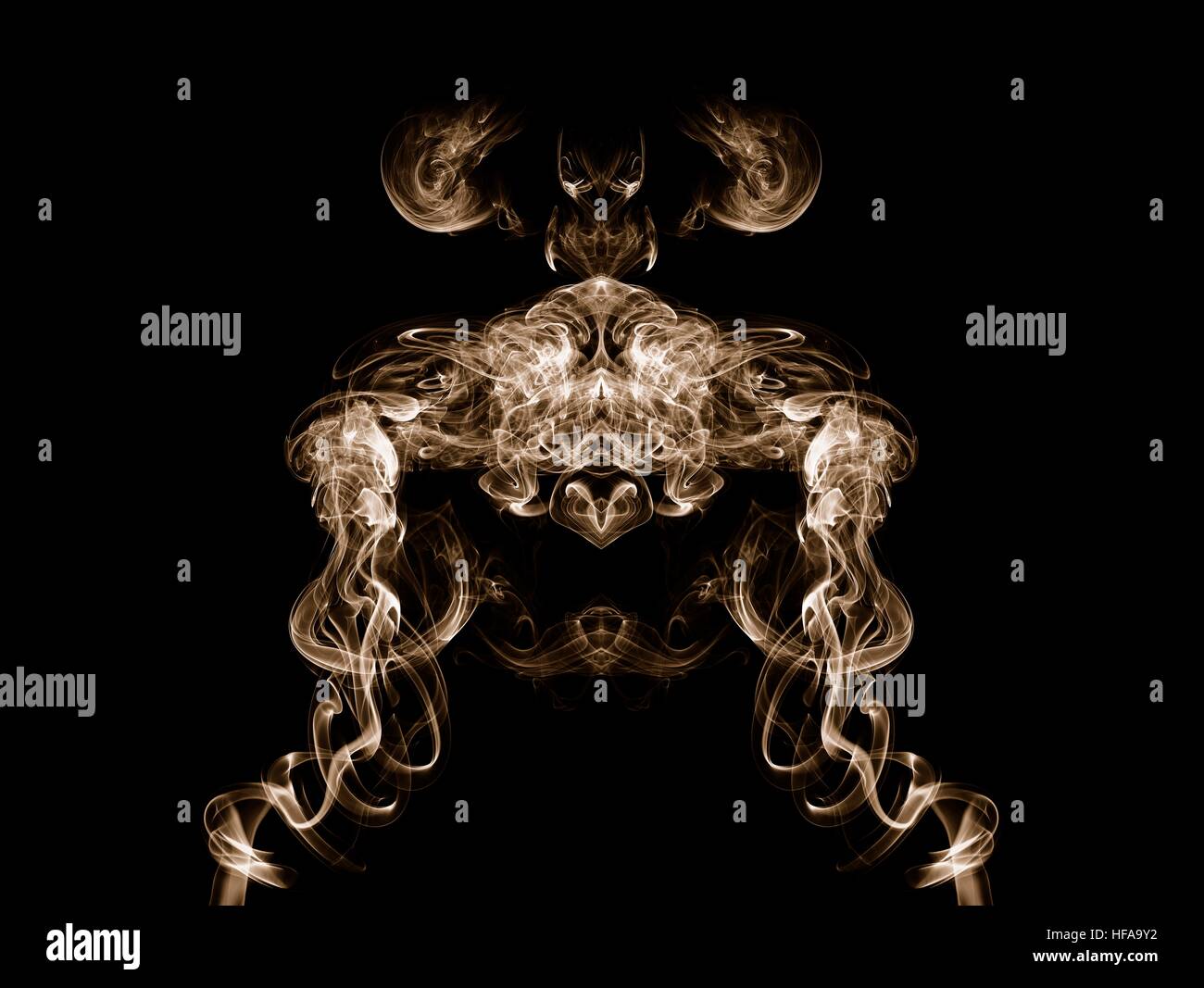 Smoke creature on black background Stock Photo - Alamy