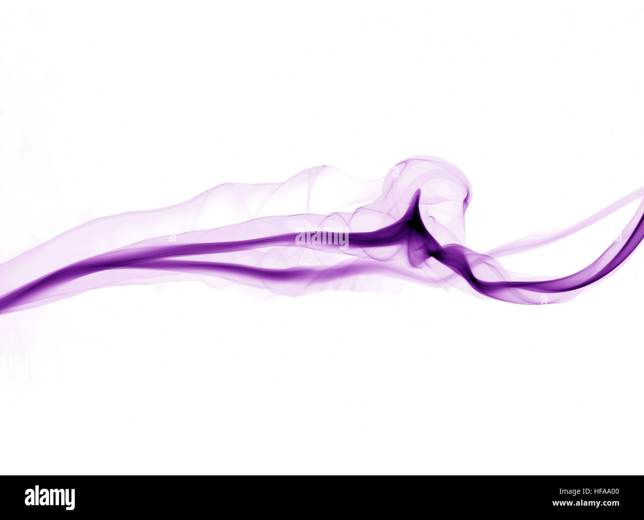 Purple smoke wave isolated on white Stock Photo - Alamy