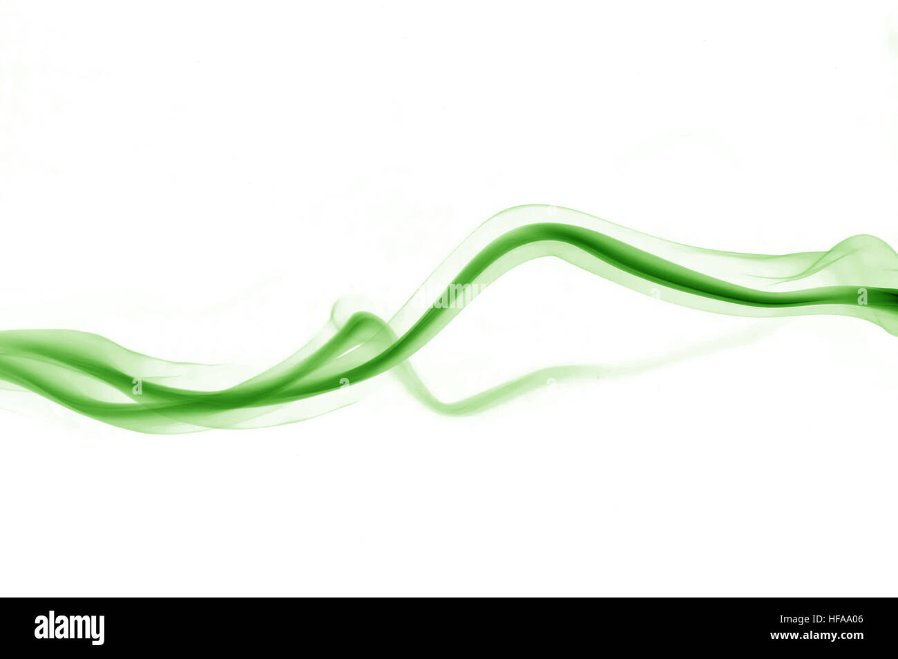 Green smoke wave isolated on white Stock Photo - Alamy