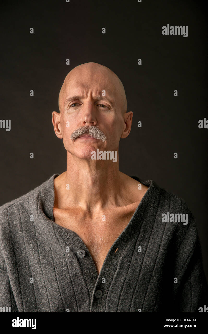 Skinny Old Bald Man Stock Photo - Alamy