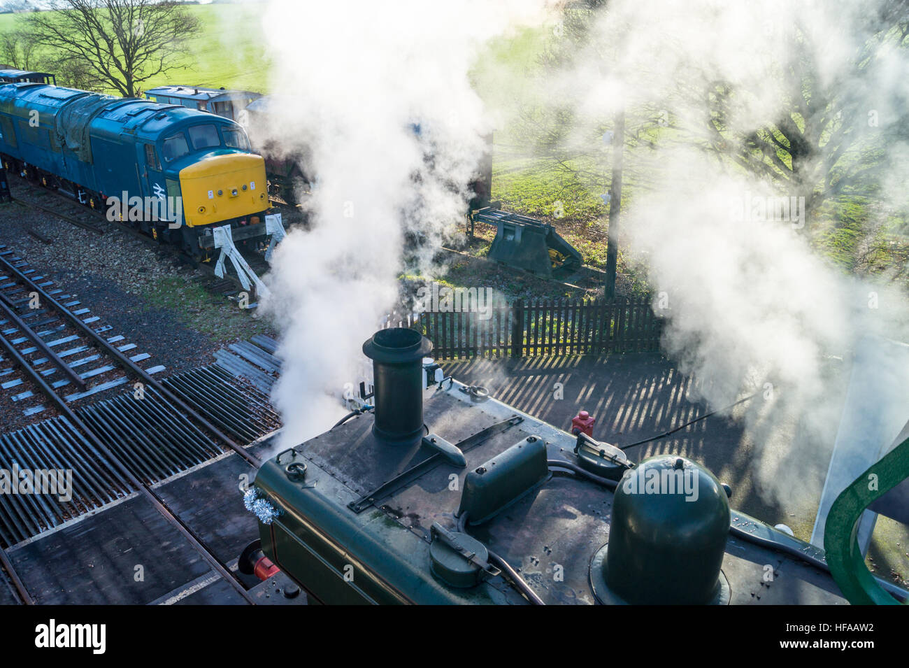 GWR 6430 pannier tank locomotive, 1932, North Weald station, Epping ...