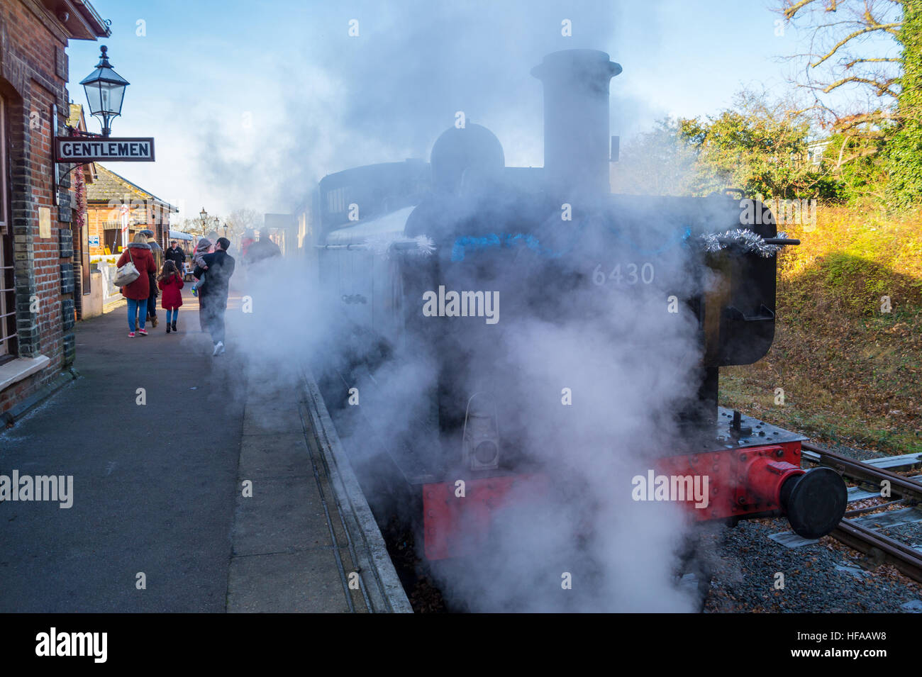 GWR 6430 pannier tank locomotive, 1932, Ongar station, Epping Ongar ...