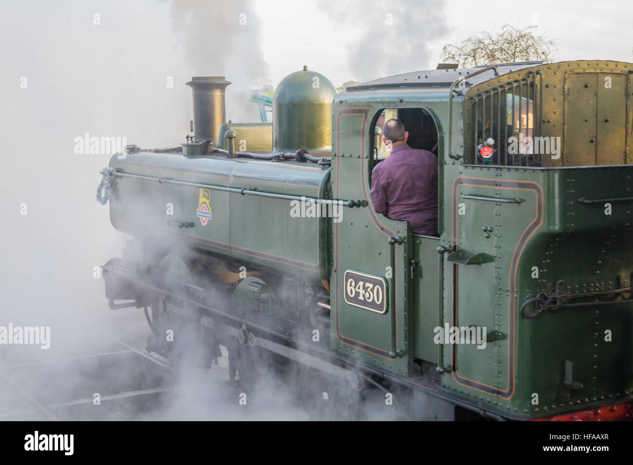 GWR 6430 pannier tank locomotive, 1932, North Weald station, Epping ...