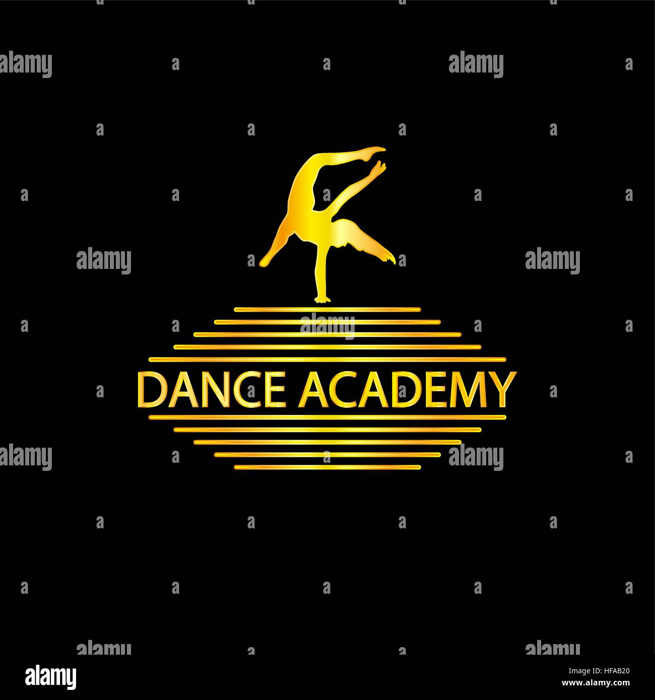 Luxury Golden Dance Academy Logo Stock Vector Image & Art - Alamy