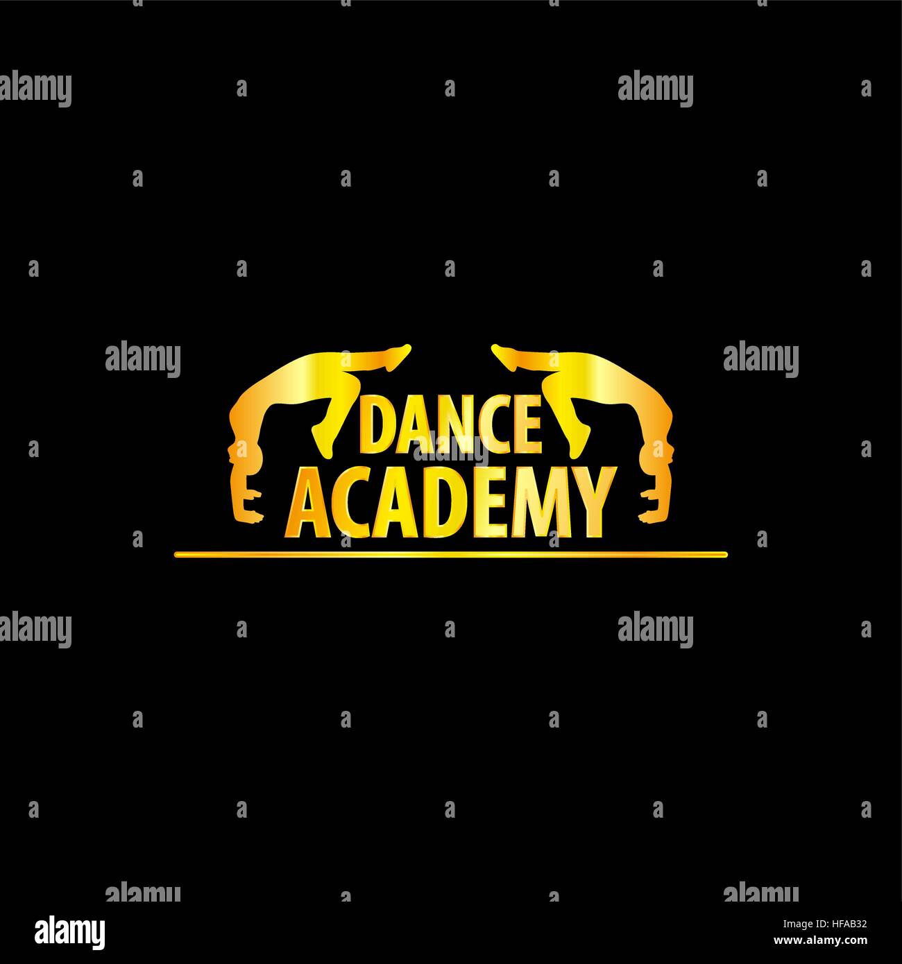 Luxury Golden Dance Academy Logo Stock Vector Image & Art - Alamy
